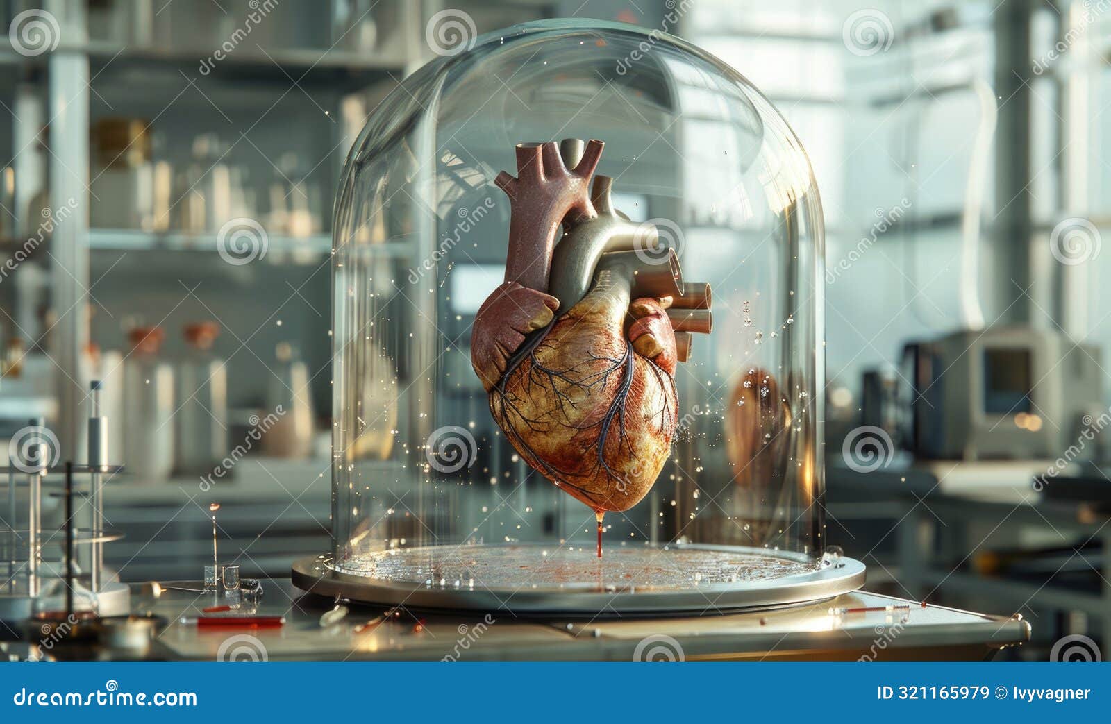 Realistic Model of a Human Heart in a Sterile Container with a Cooling ...
