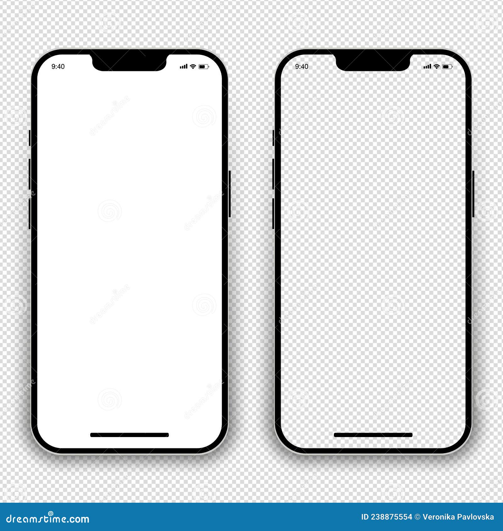 Realistic Models of Smartphones with a Blank and Transparent Screen ...
