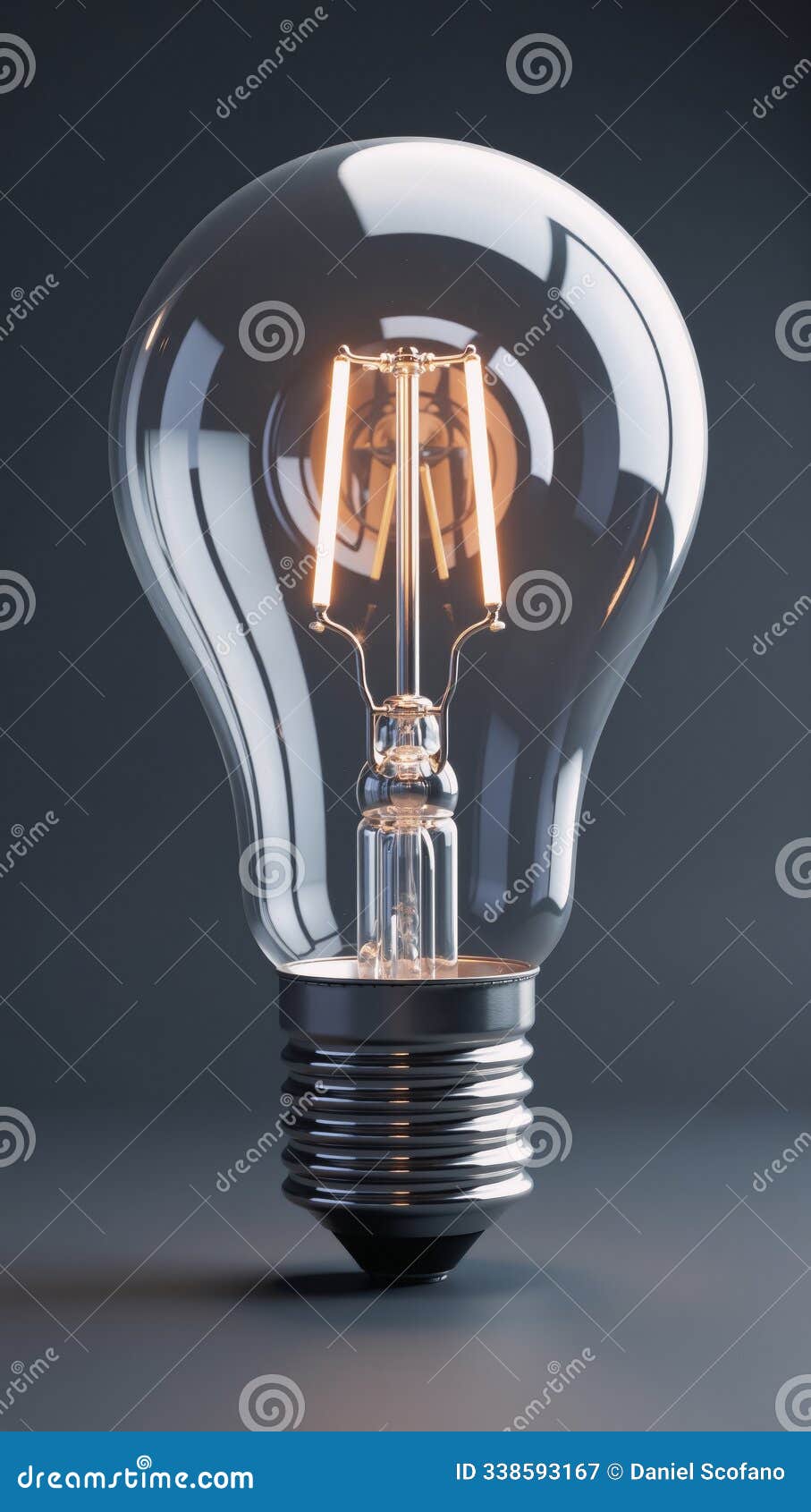 Realistic Modern 3D Illustration Featuring a Stylized Light Bulb Image ...