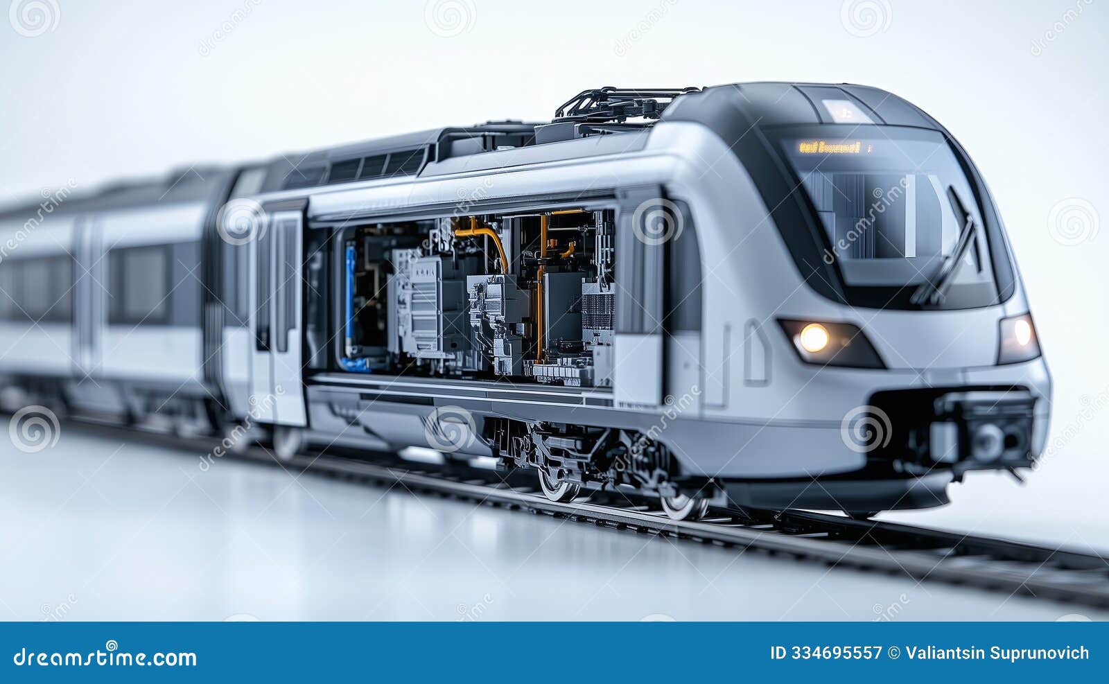 Realistic of a Modern Electric Train with Semi Transparent Features ...