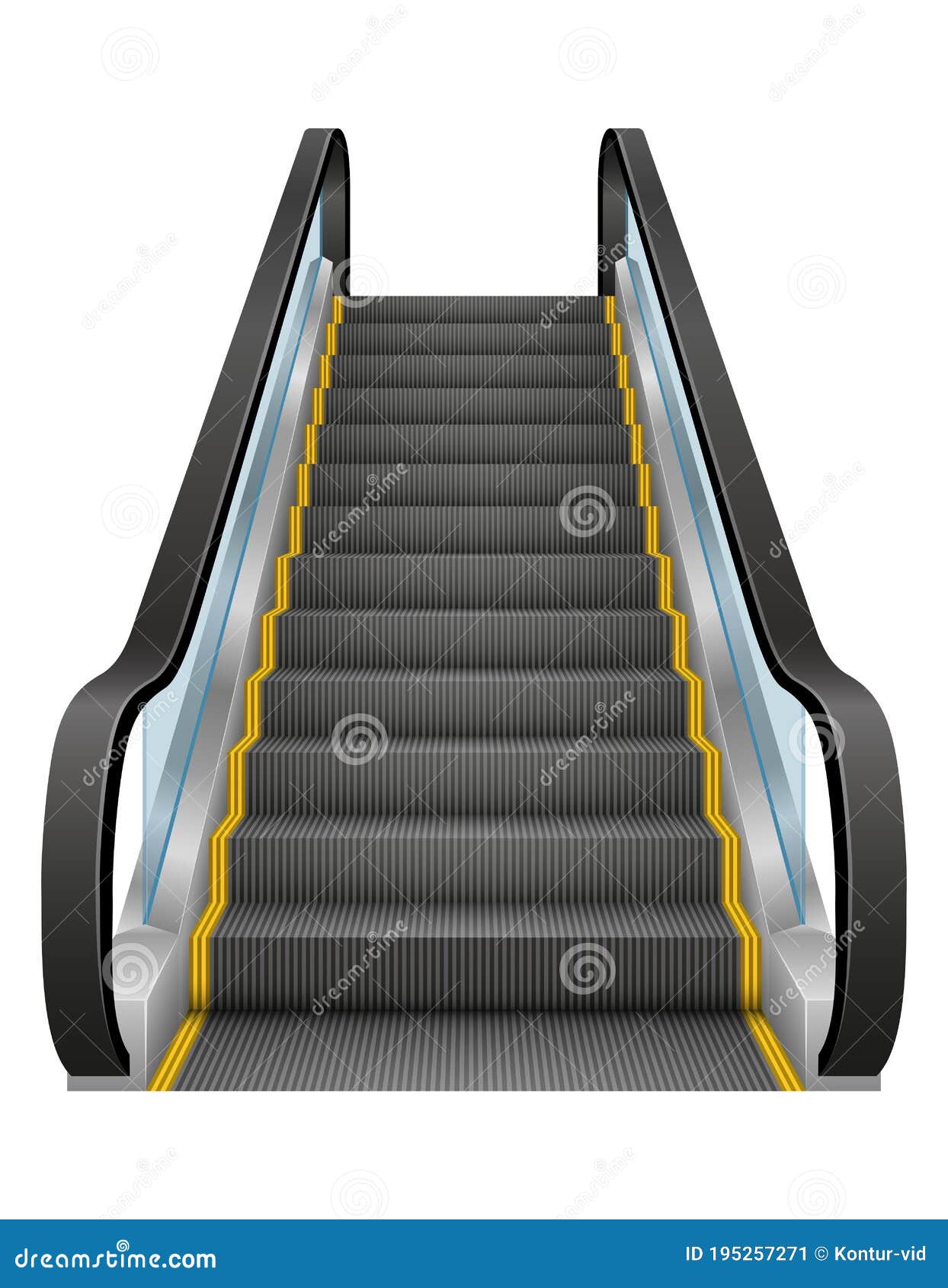 Realistic Modern Escalator Vector Illustration Stock Vector ...