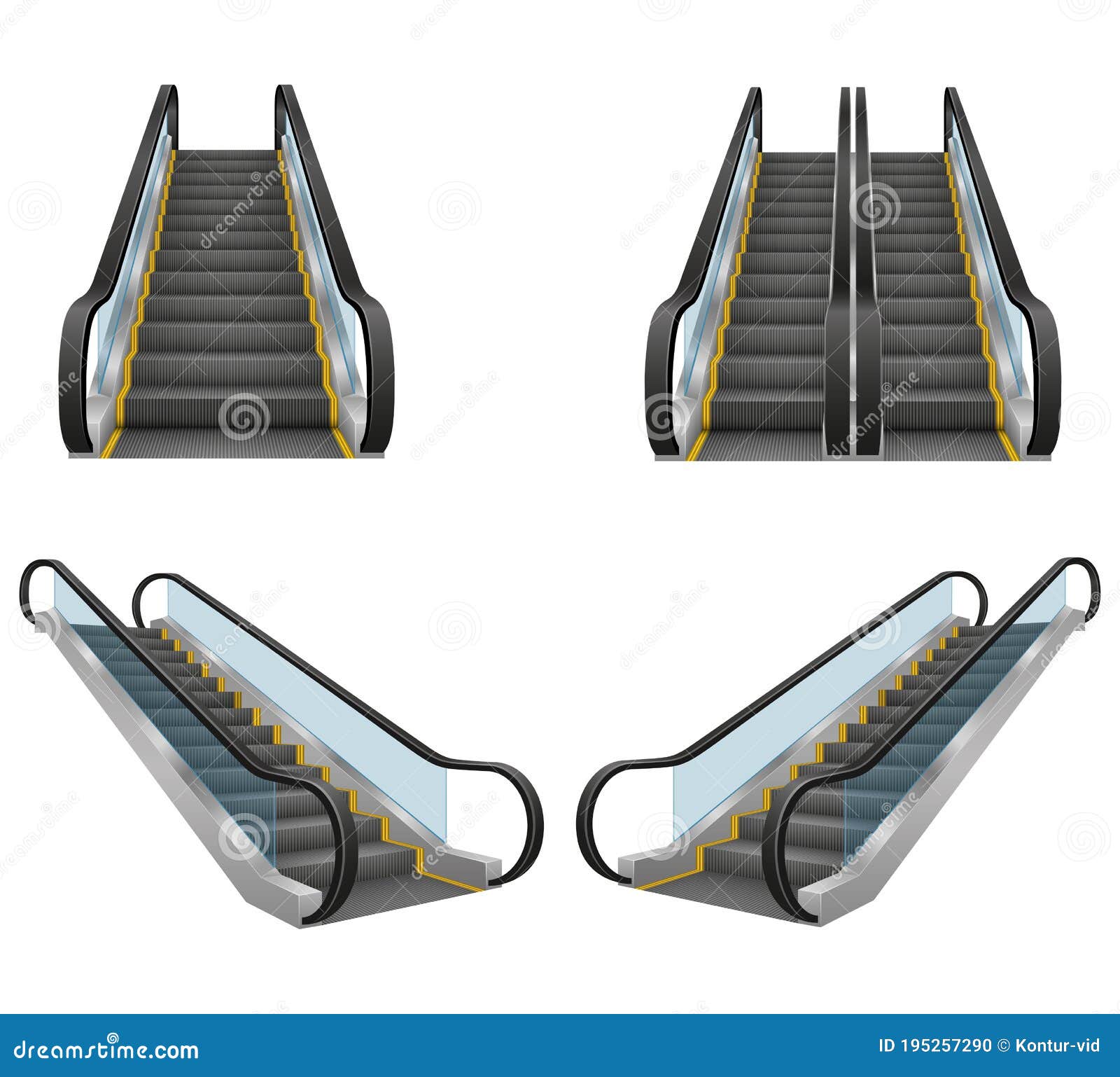 Realistic Escalator Illustration Cartoon Vector | CartoonDealer.com ...