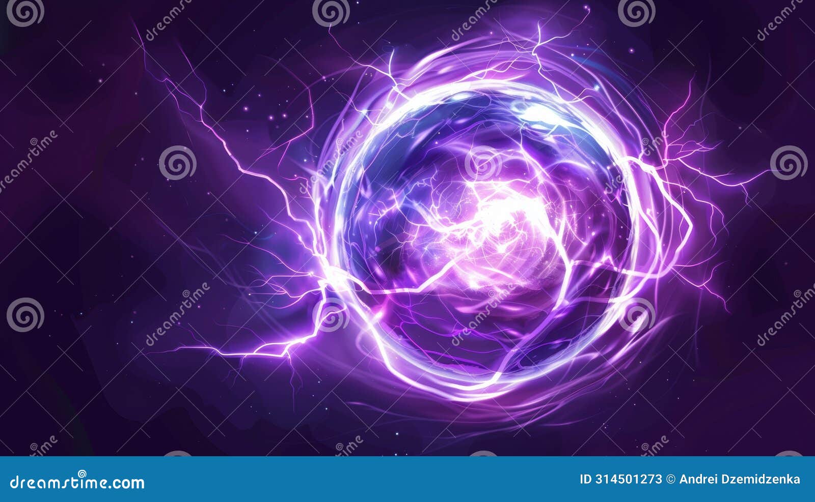 Realistic Modern Illustration of a Plasma Ball or Electric Ball with ...
