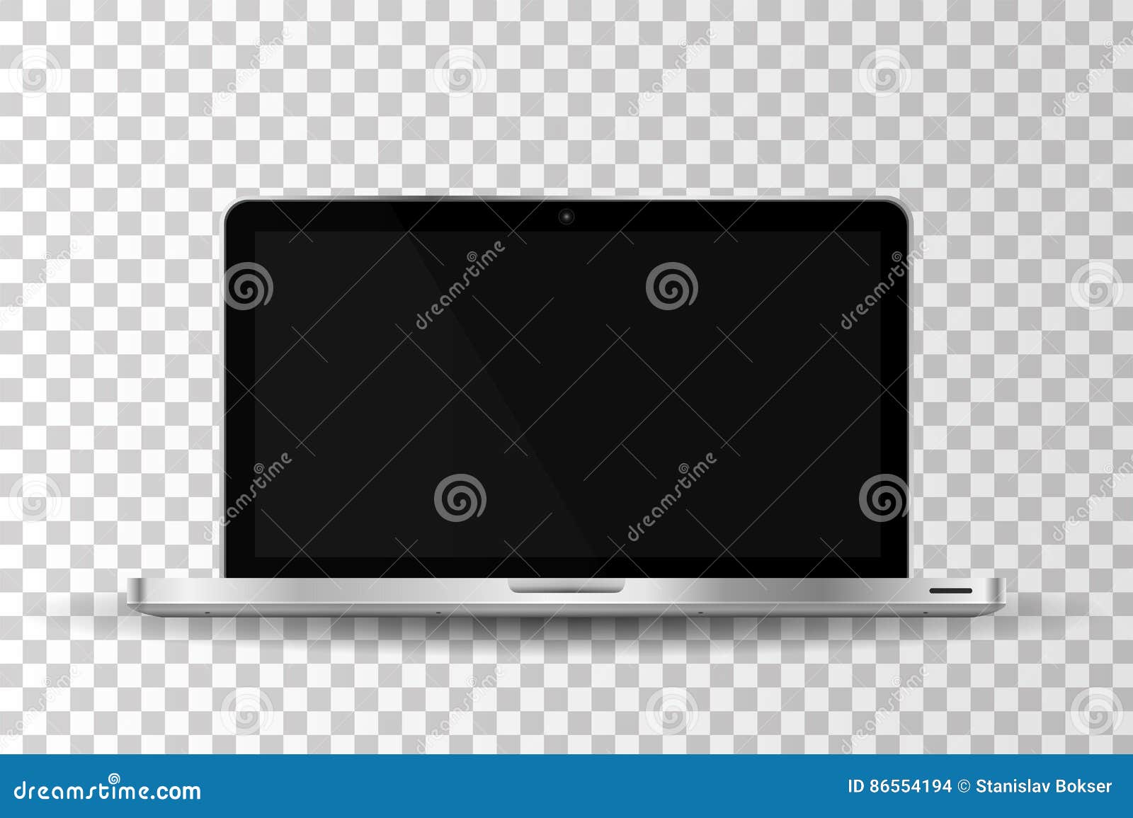 Realistic Modern Laptop Isolated Stock Vector - Illustration of icon ...