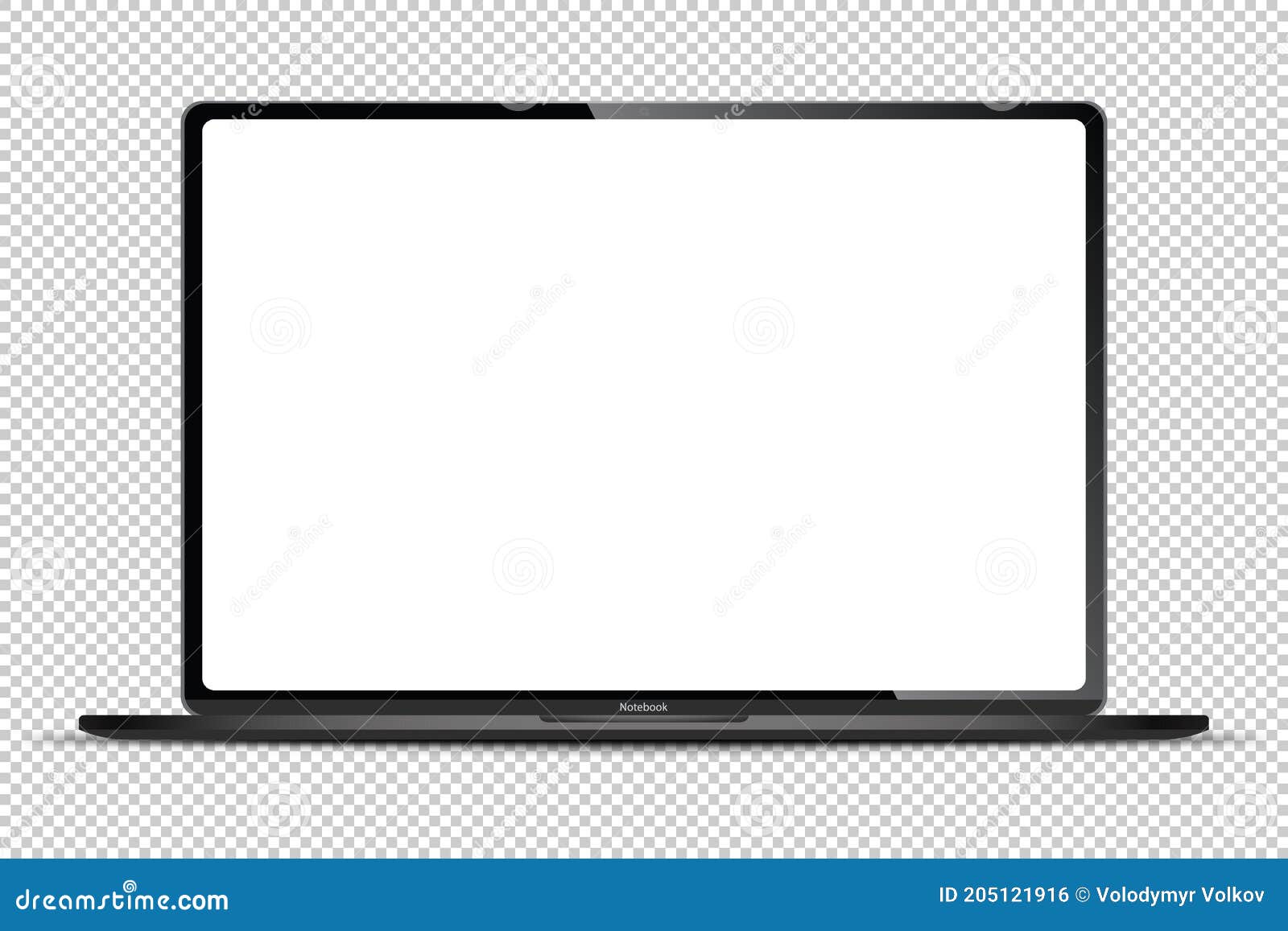 Realistic Modern Laptop with Transparent Screen. Stock Vector ...
