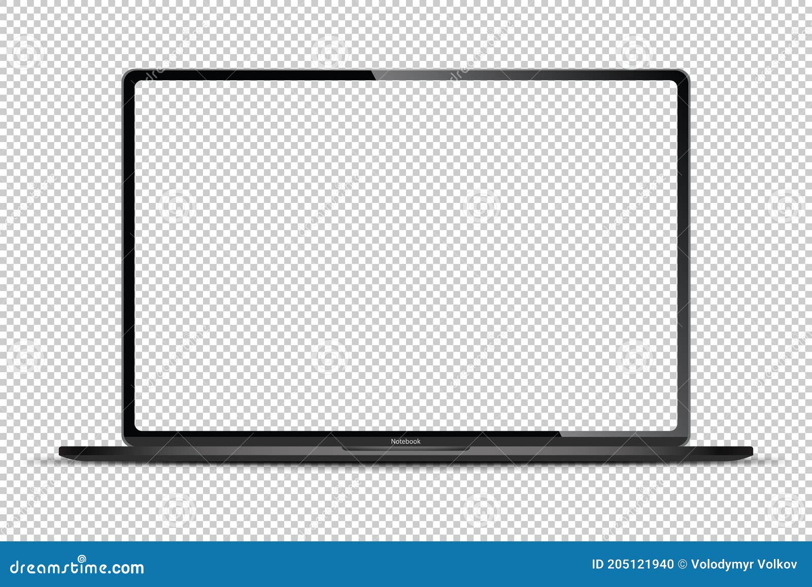 Realistic Modern Laptop with Transparent Screen. Stock Vector ...