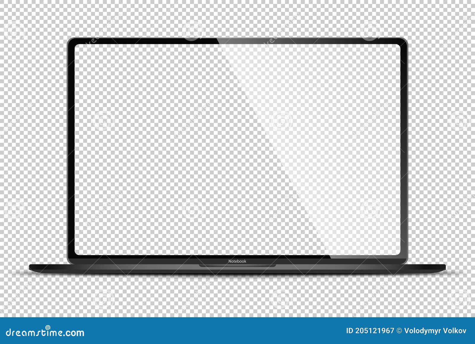 Realistic Modern Laptop with Transparent Screen. Stock Vector ...
