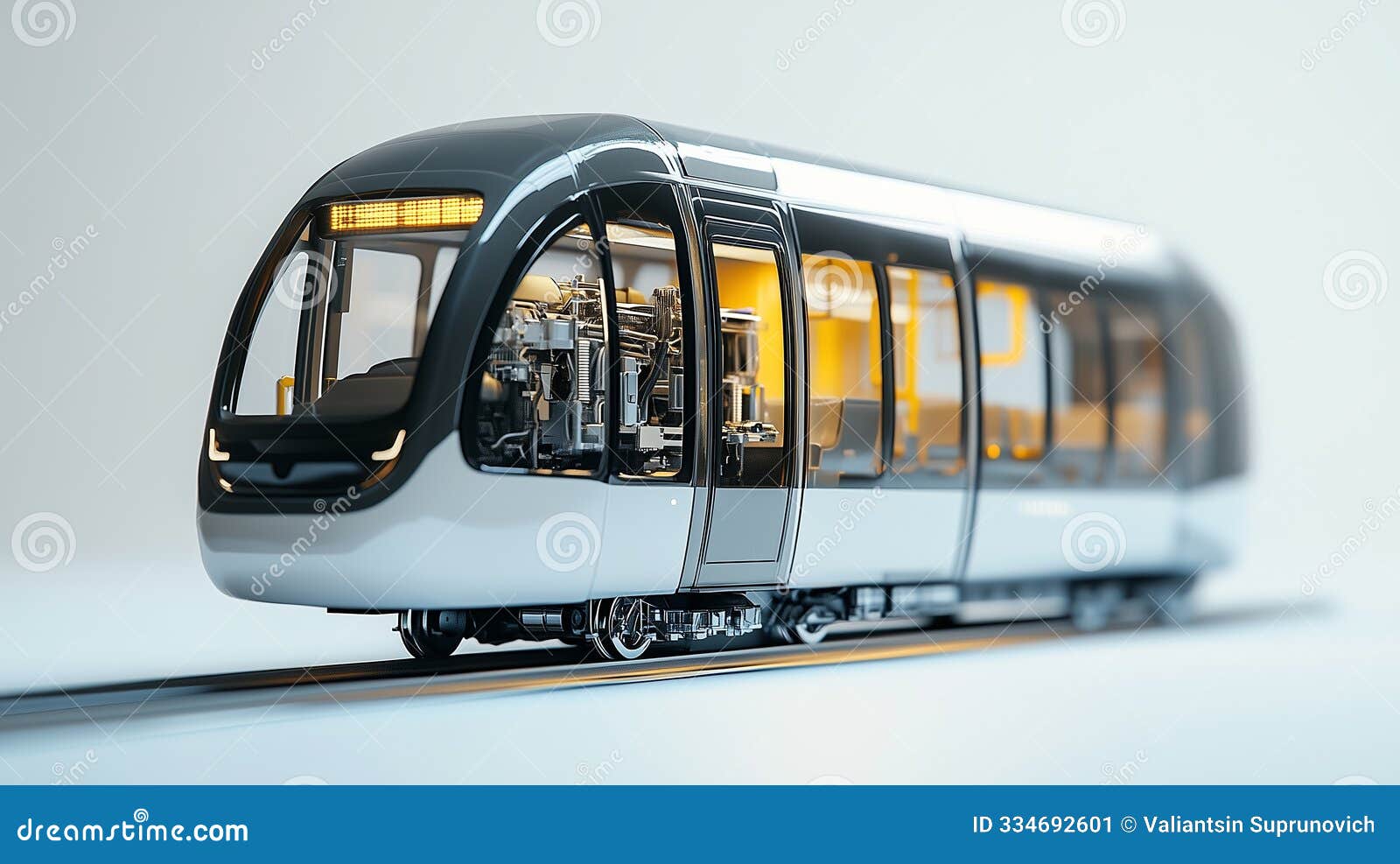Realistic of a Modern Metro Car with Semi Transparent Features ...