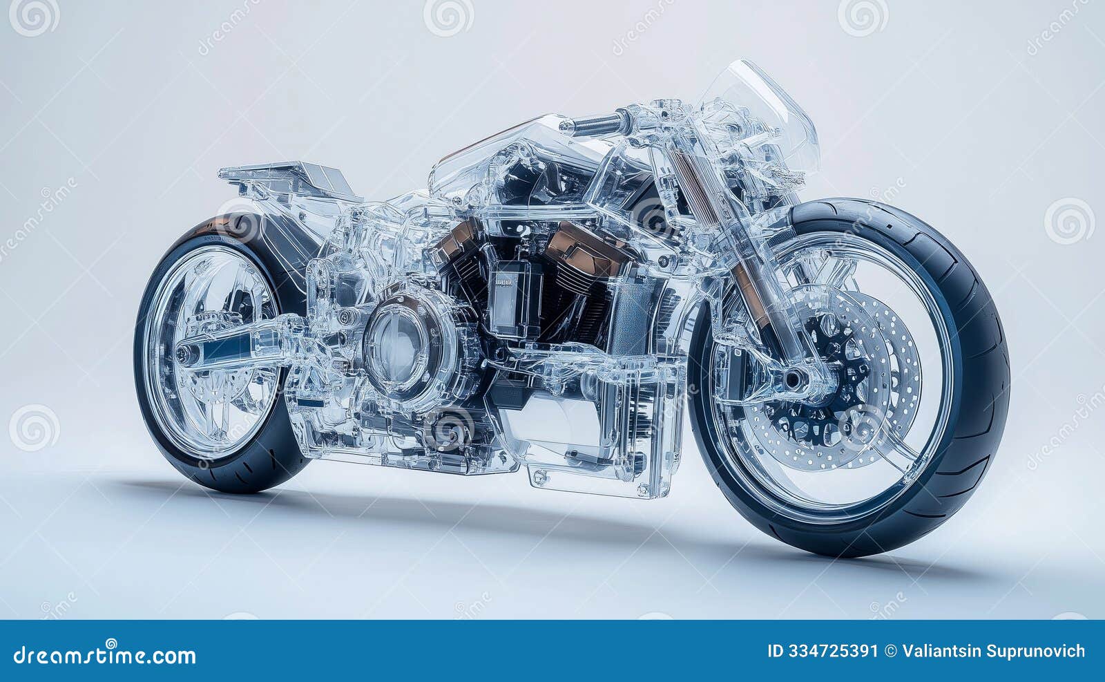 Realistic of a Modern Motorcycle with Semi Transparent Features ...