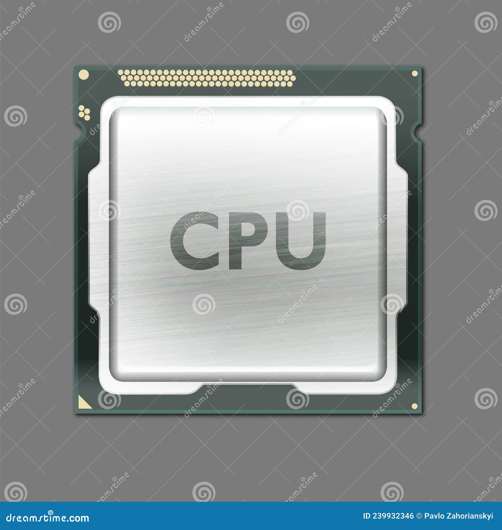 Realistic Modern Multicore CPU. Vector Illustration EPS 10 Stock Vector ...