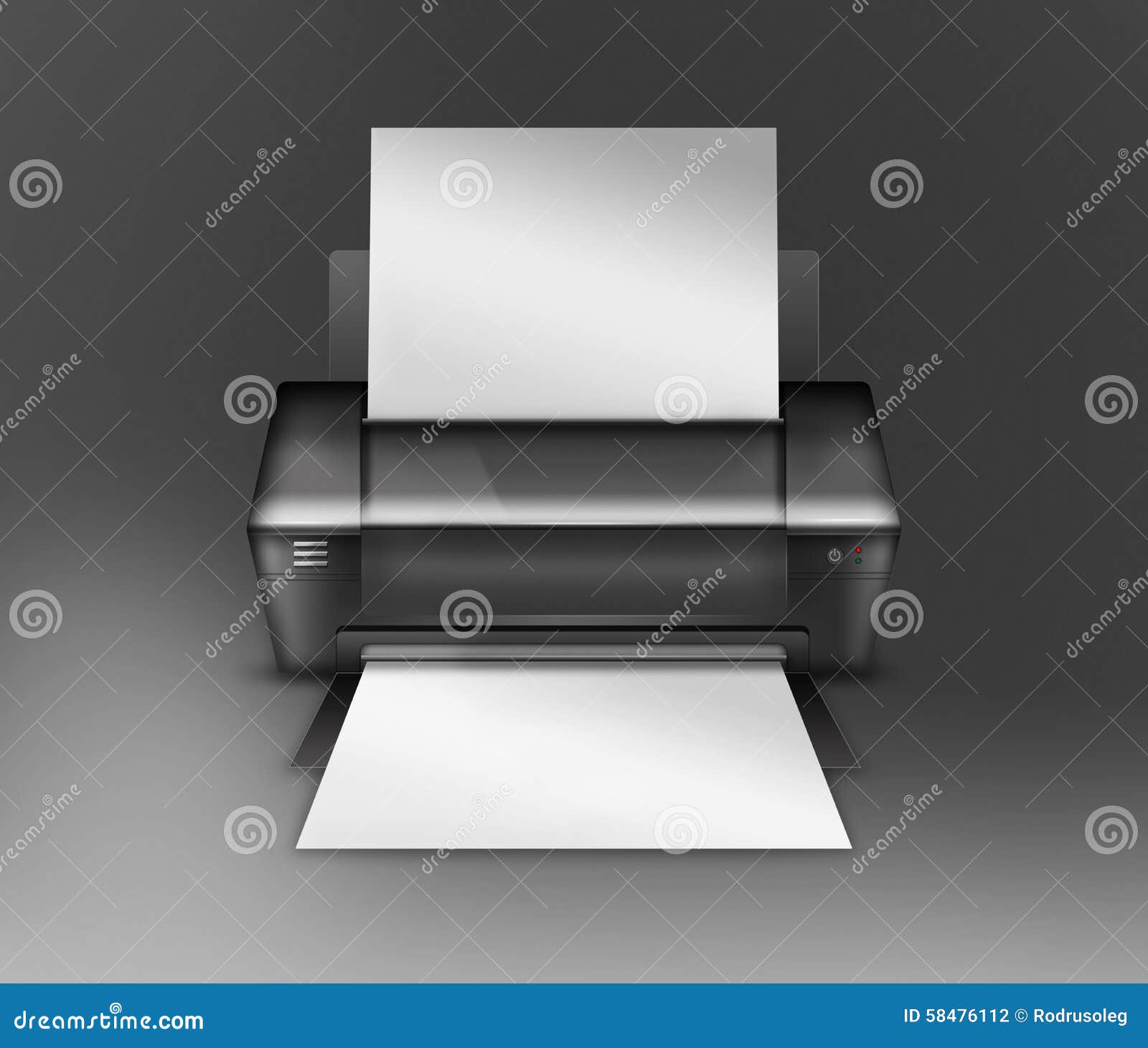 Realistic modern printer. stock illustration. Illustration of laser ...