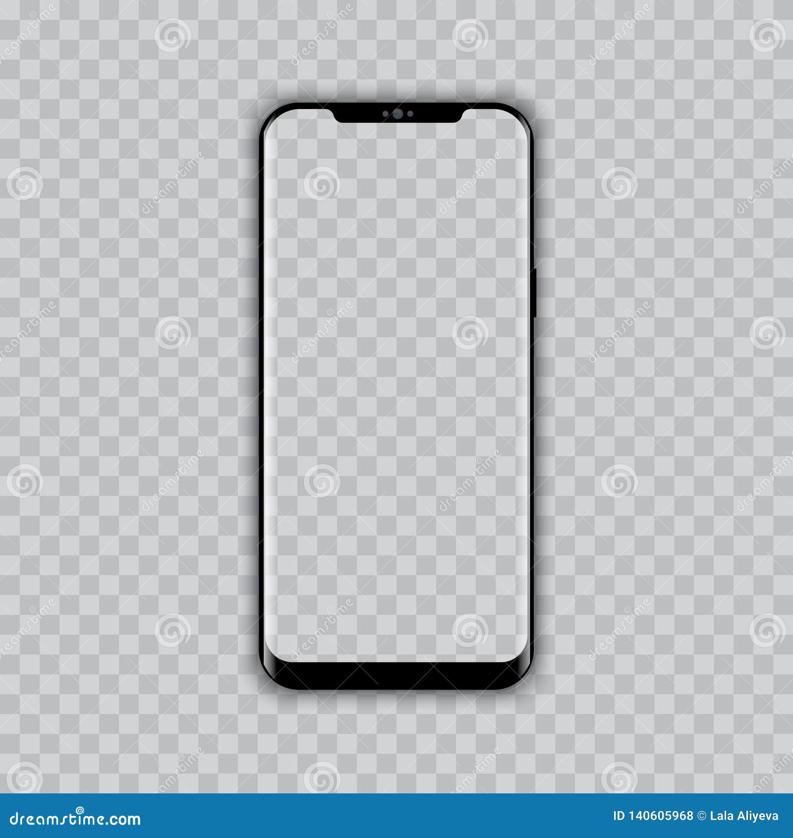 Realistic Modern Smart Phone with. Transparent Screen. Vector. Stock ...