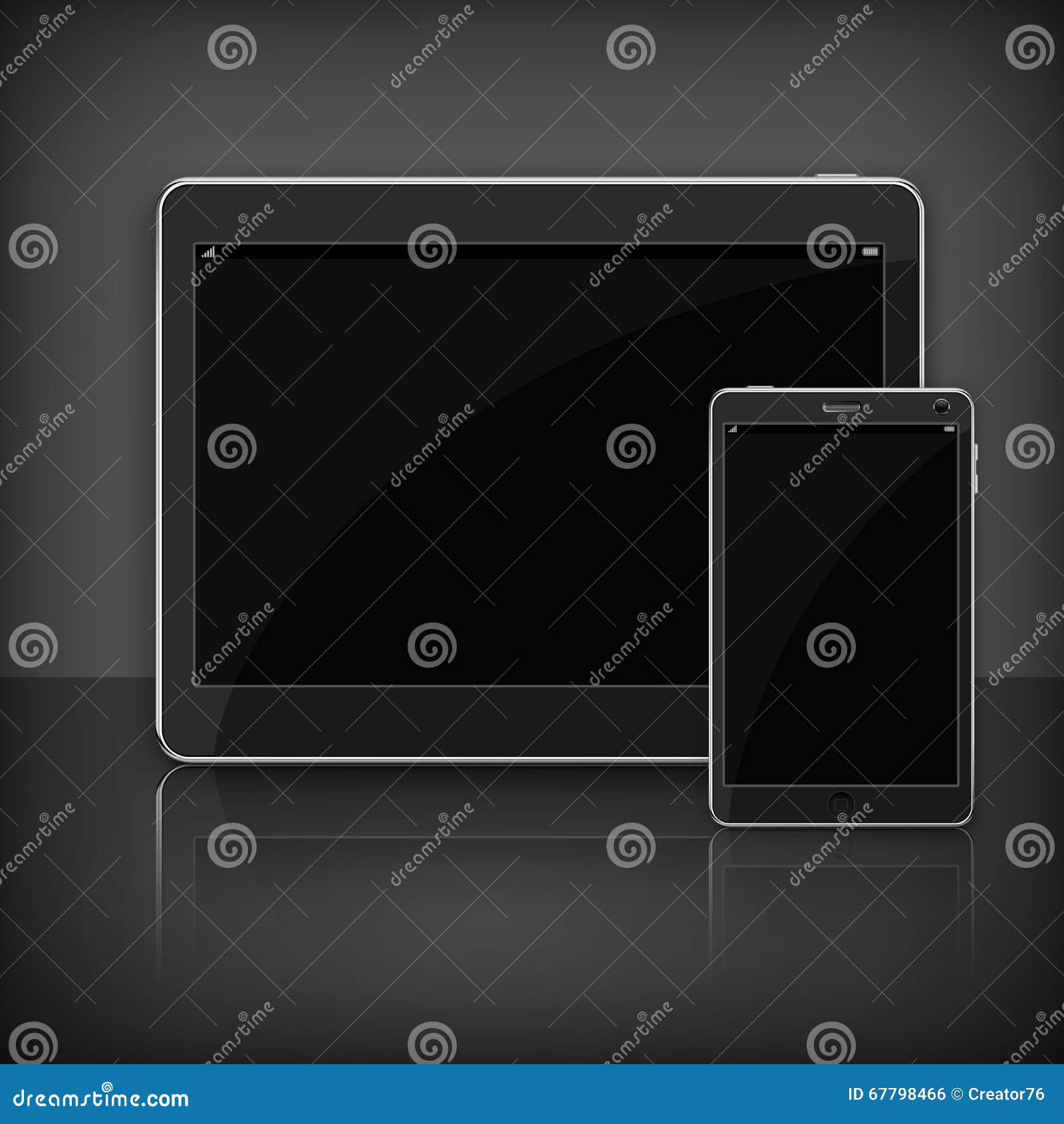 Realistic Modern Tablet on Black Stock Vector - Illustration of ...