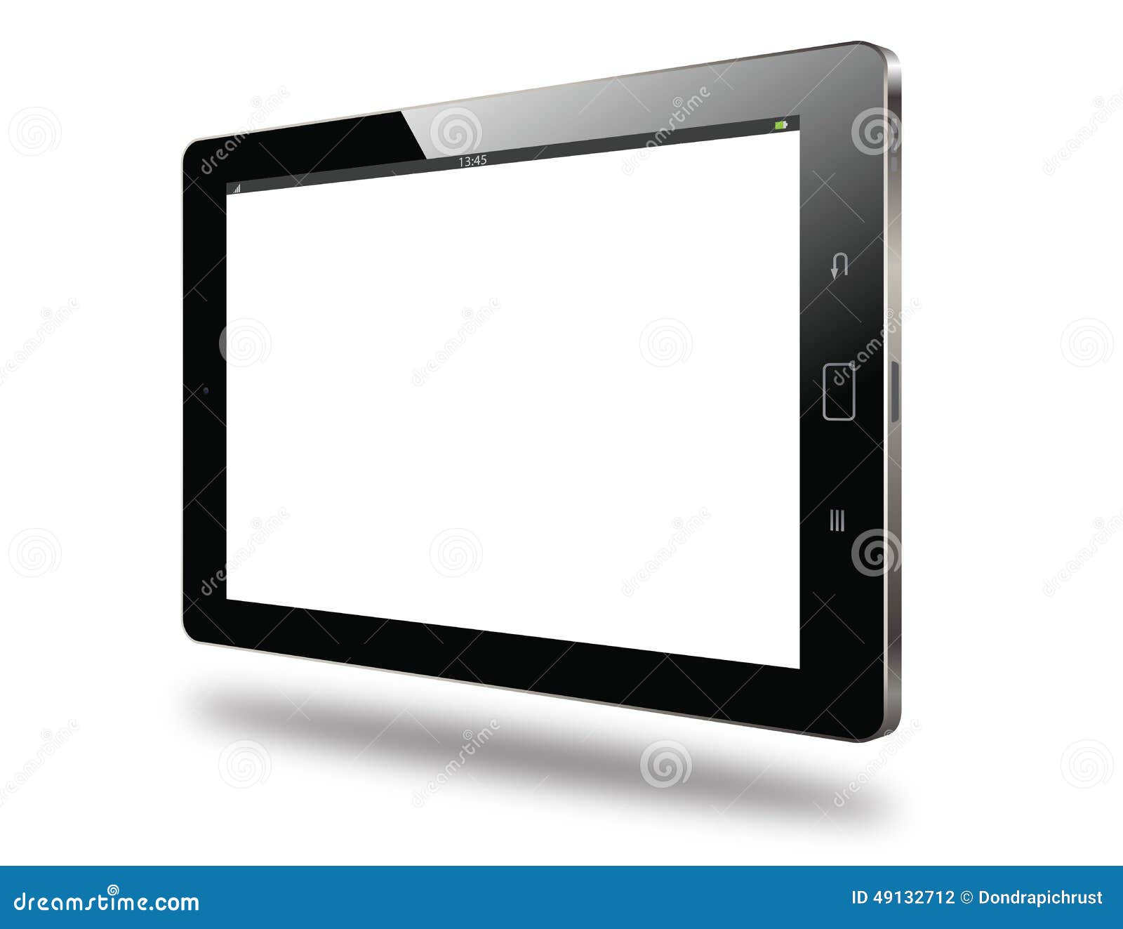 Realistic Modern Tablet Horizontal Side View Stock Illustration ...