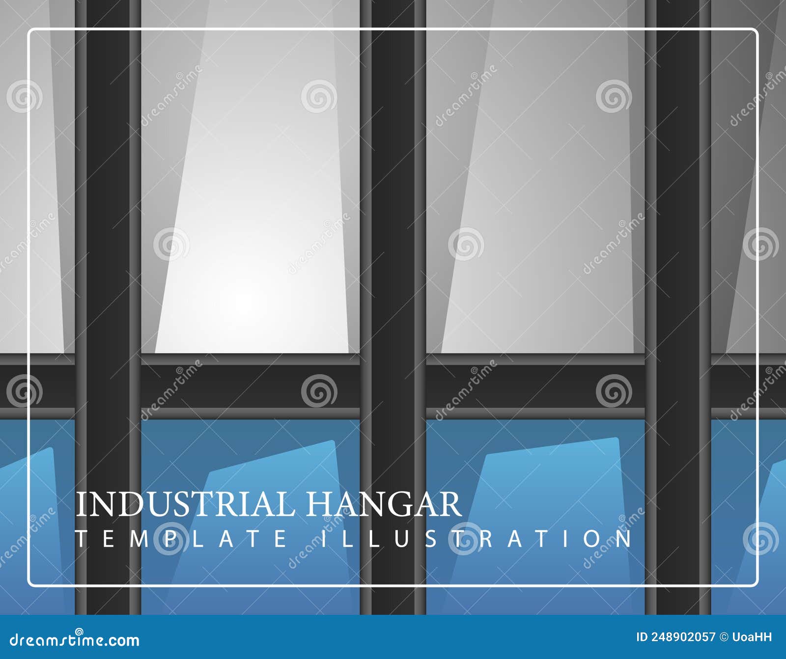 Realistic Modern Warehouse Industrial Hangar Interior Wall. Modern ...