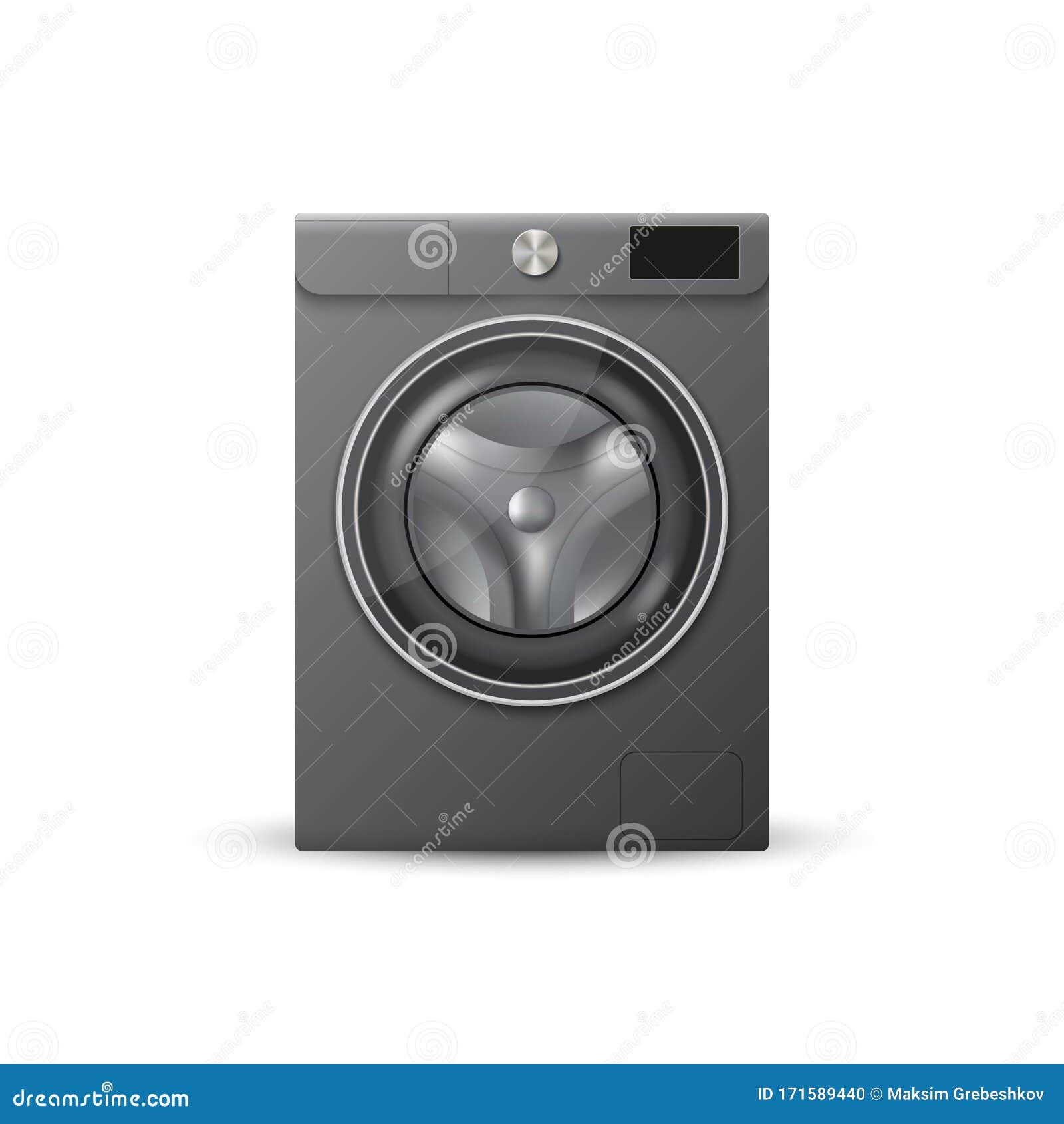 Realistic Modern Washing Machine Stock Illustration - Illustration of ...