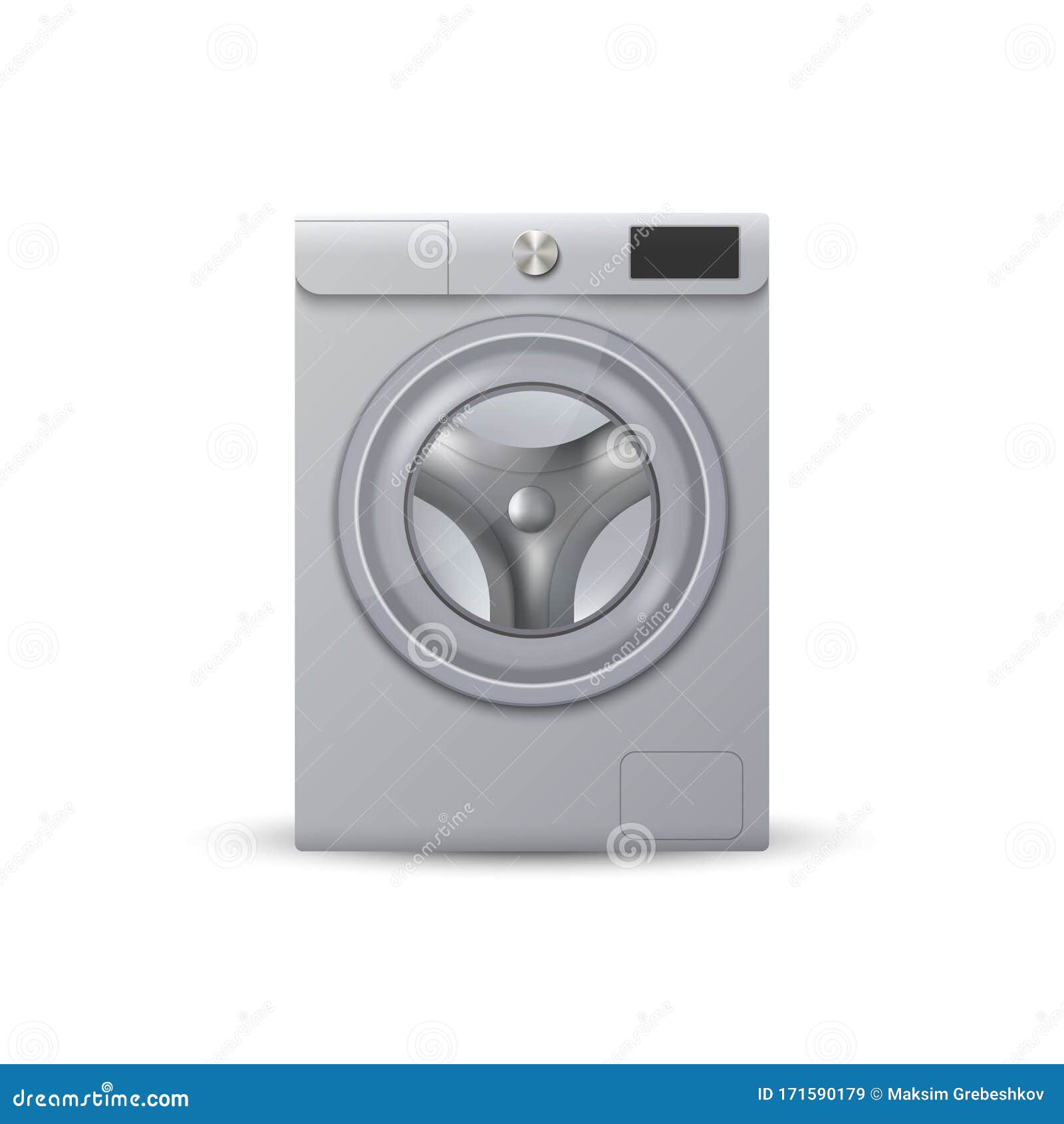Realistic Modern Washing Machine Stock Illustration - Illustration of ...