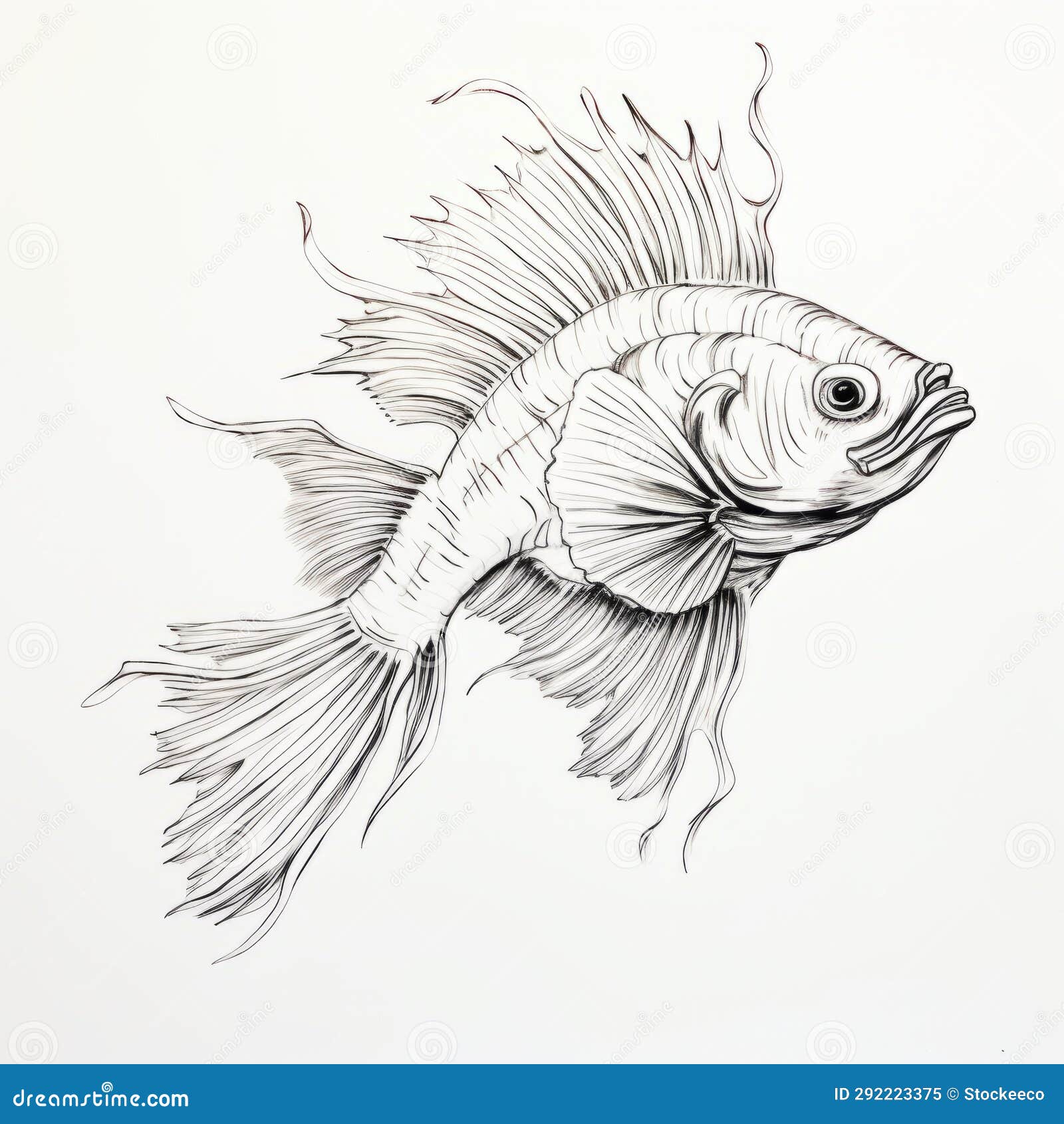 Hand Drawn Betta Fish Art Inspired by Daniel Arsham and Jim Mahfood ...