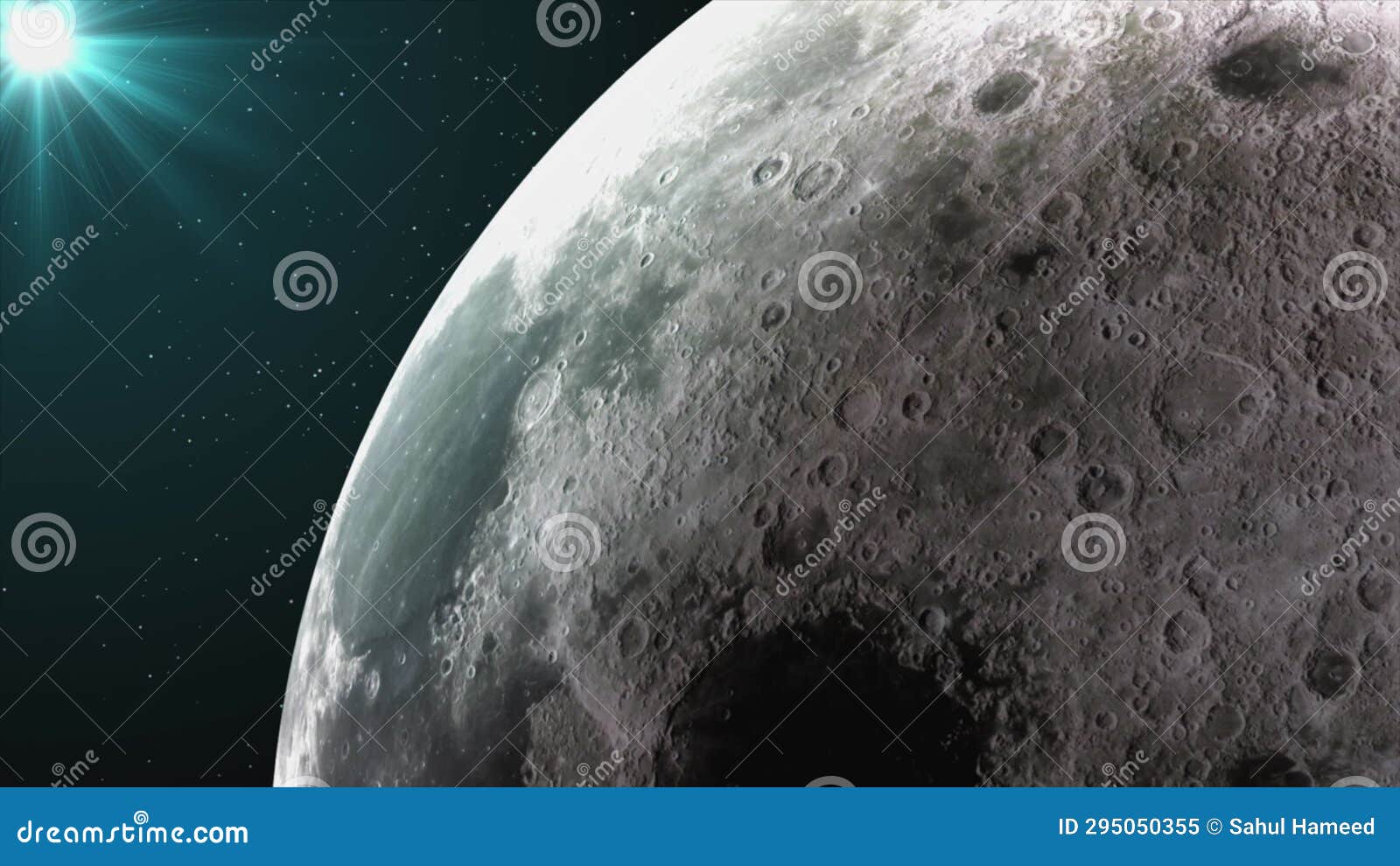 Realistic Moon Animation with Seamless Loop Stock Video - Video of ...