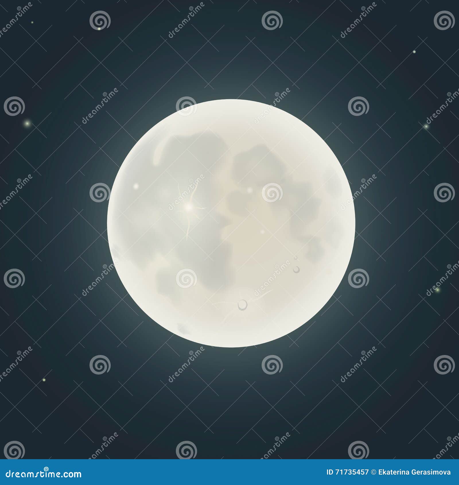 Realistic Moon. Vector Illustration Stock Vector - Illustration of ...