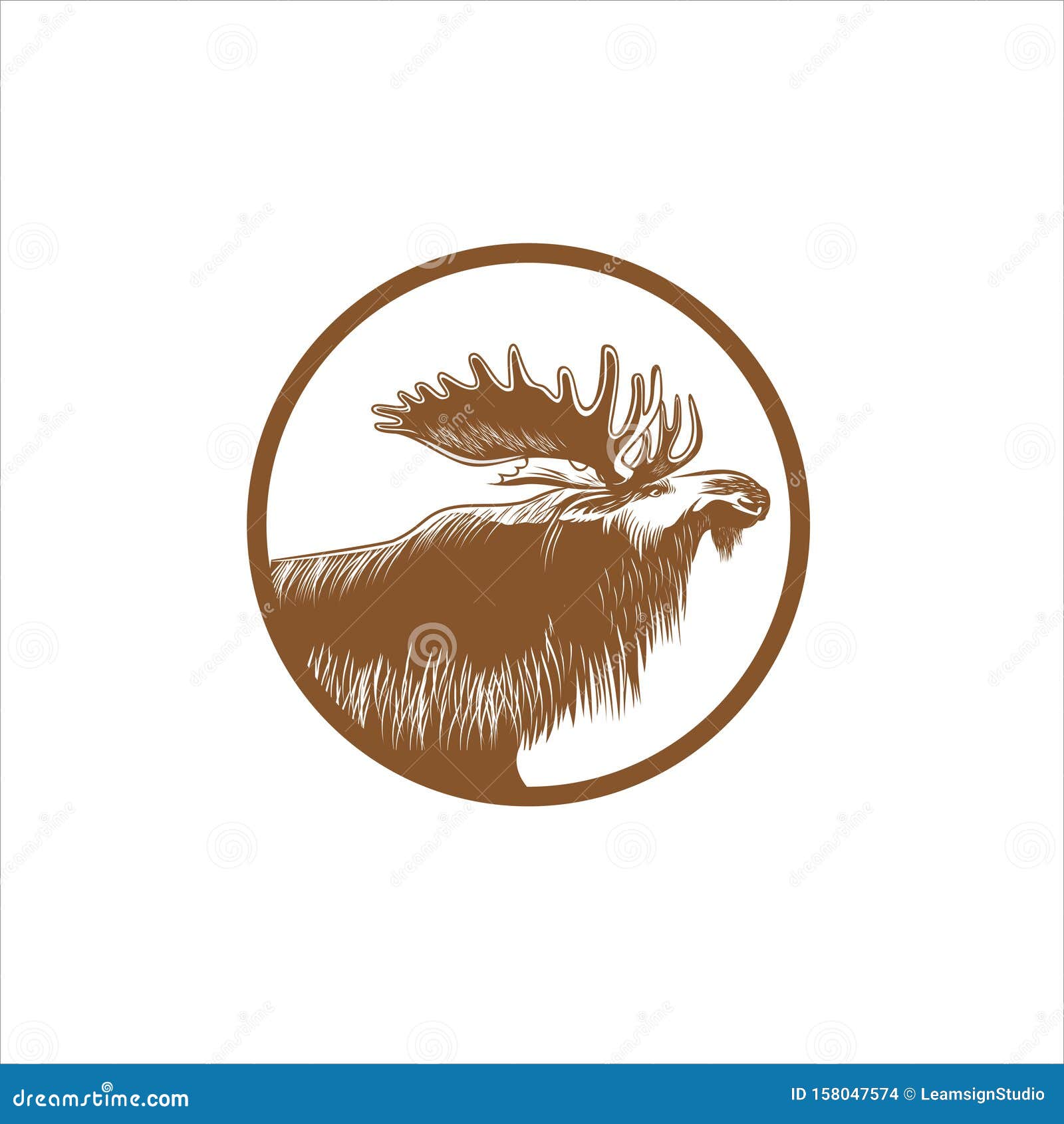 Realistic moose head logo stock vector. Illustration of character ...