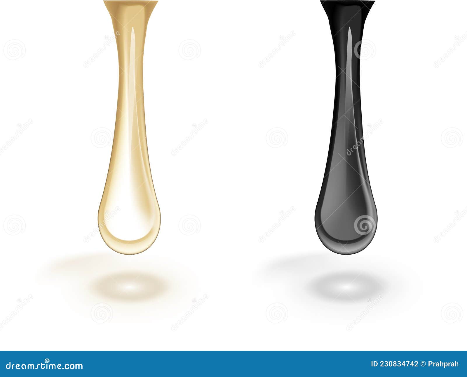 Realistic Motor Oil and Petroleum Drops Set Stock Vector - Illustration ...