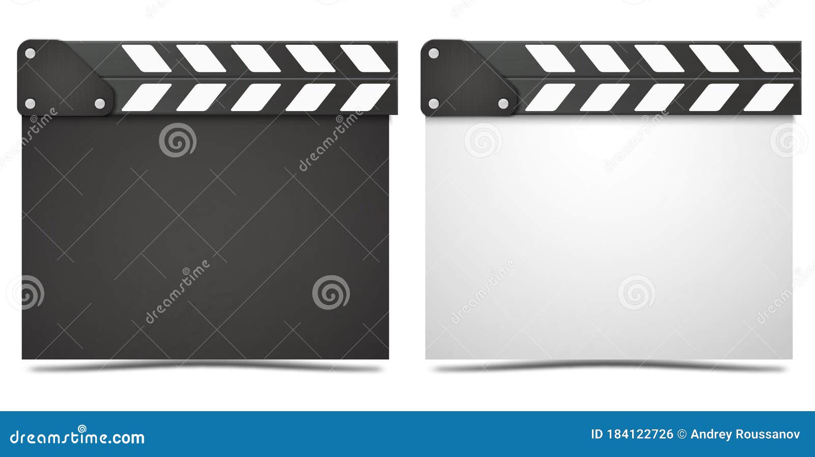 Realistic Movie Clapper Board. Vector. Stock Vector - Illustration of ...