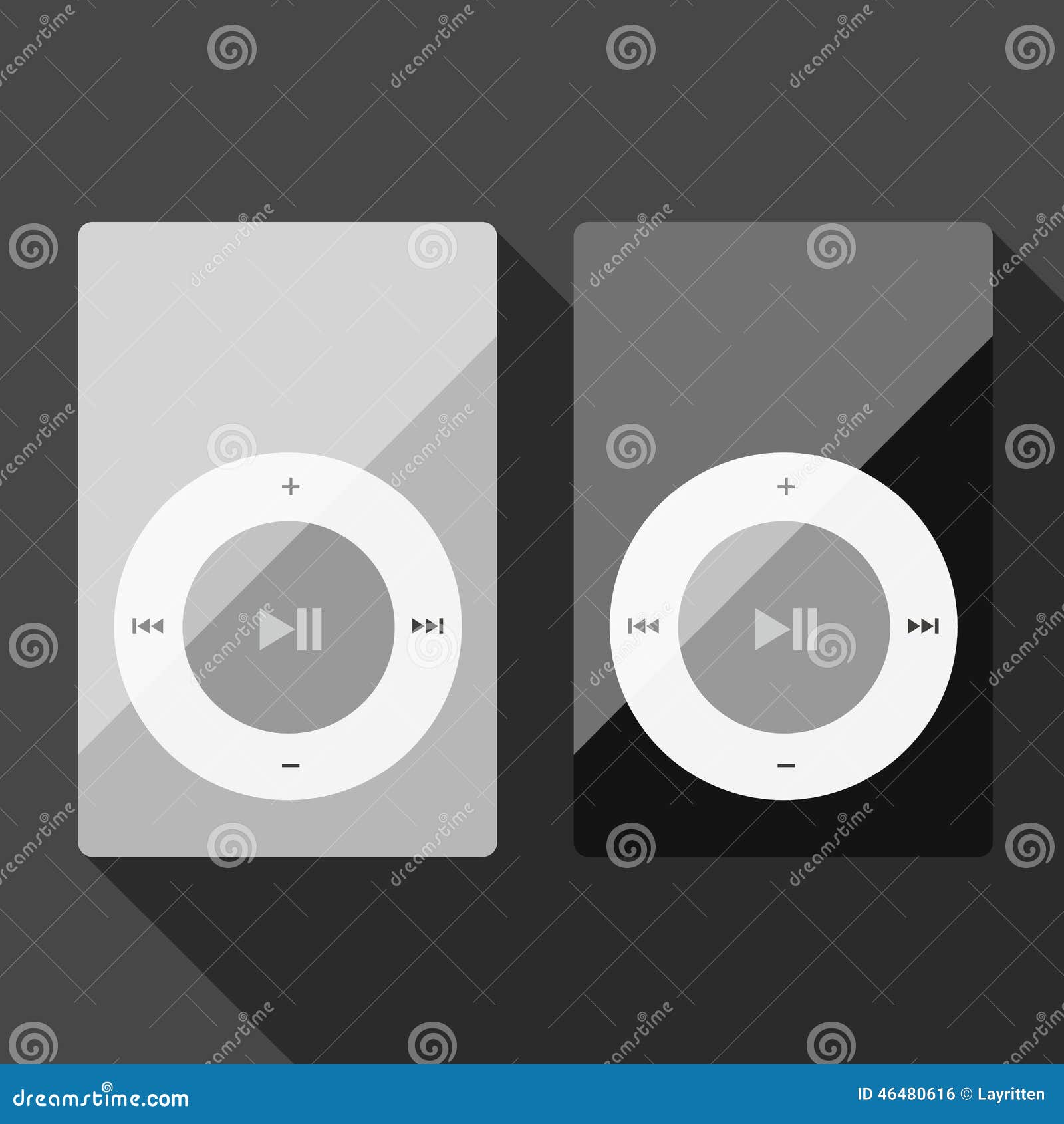 Realistic Mp3. Illustration on Grey Background Stock Vector ...