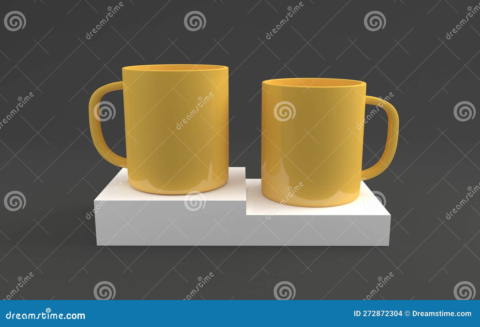 Realistic Mug Mockup 3D Rendered Stock Illustration - Illustration of ...