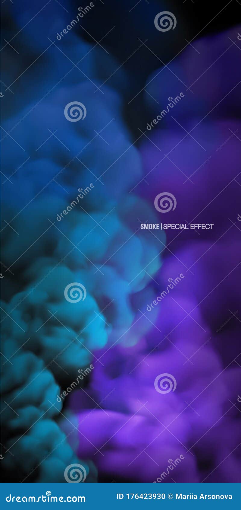 Realistic Multi-colored Smoke on a Black Background. Isolated Fog or ...