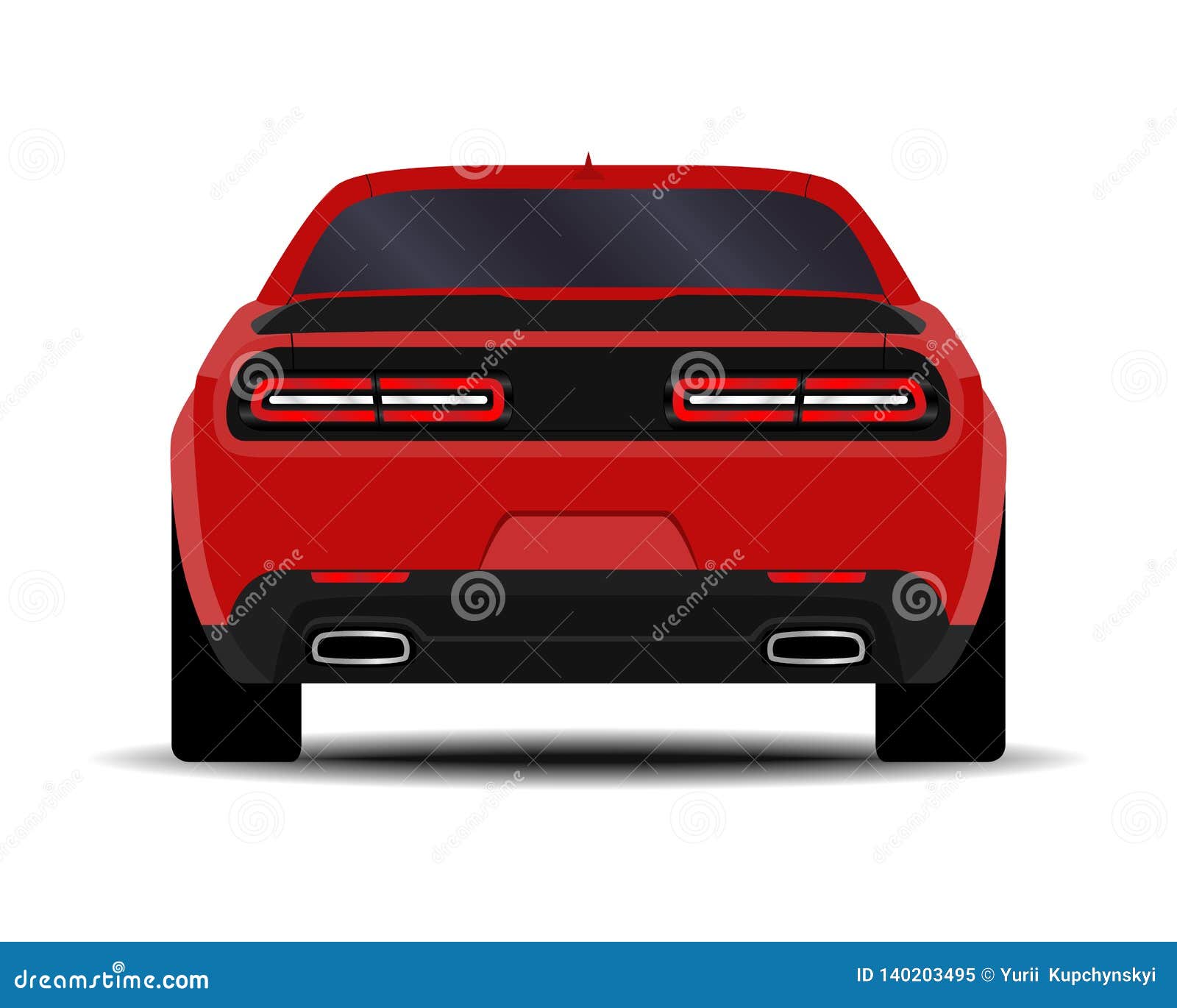 Realistic Muscle car stock vector. Illustration of sport - 140203495