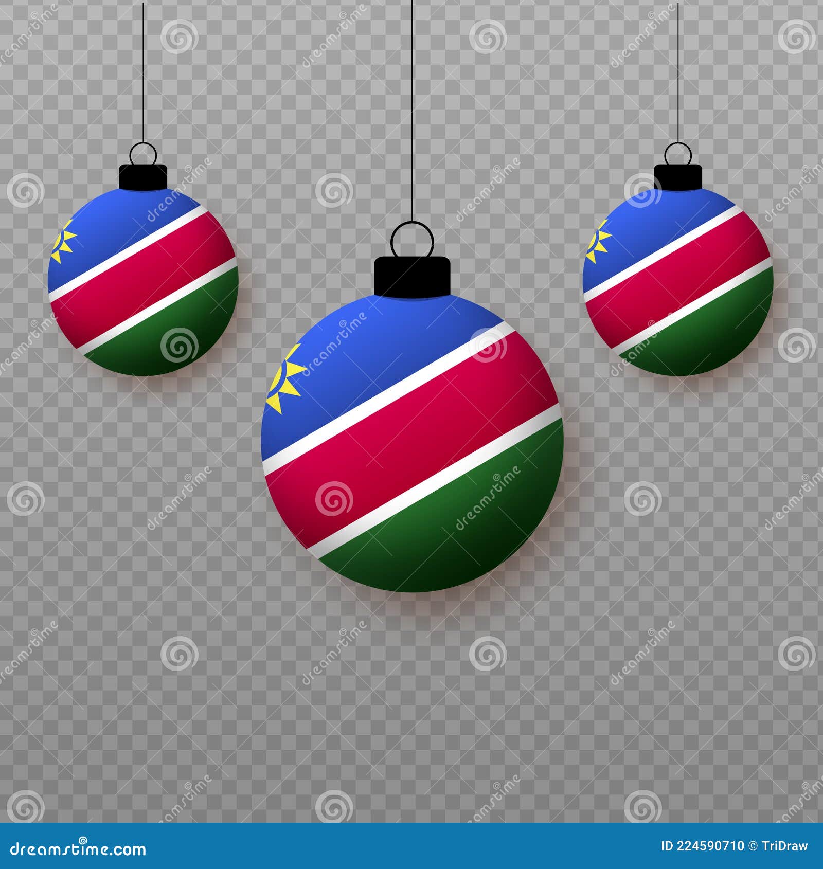 Realistic Namibia Flag with Flying Light Balloons Stock Vector ...