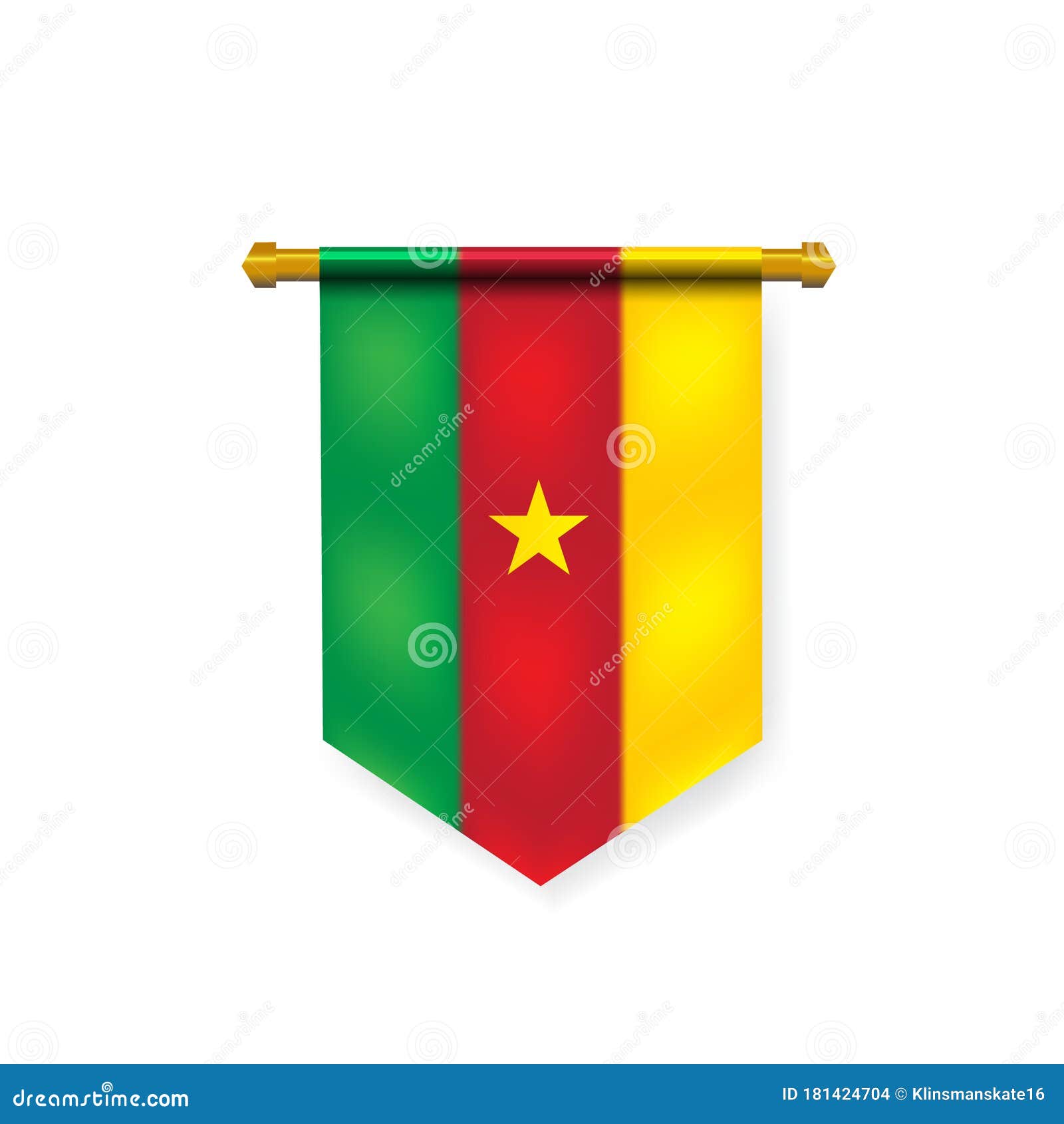 Realistic National Cameroon Flag Mockup for Design Element Stock ...