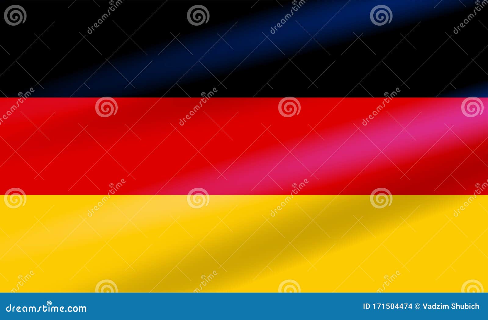 The Realistic National Flag of Germany Developing in the Wind. Flat ...