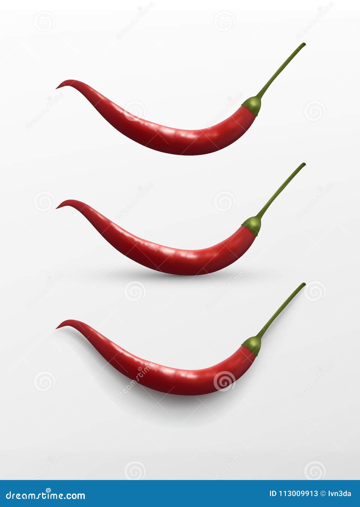 Realistic Natural Red Hot Chilli Pepper Stock Vector - Illustration of ...