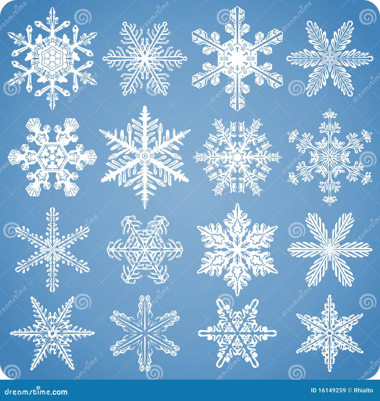 Realistic Natural Snowflake Set Stock Vector - Illustration of holiday ...