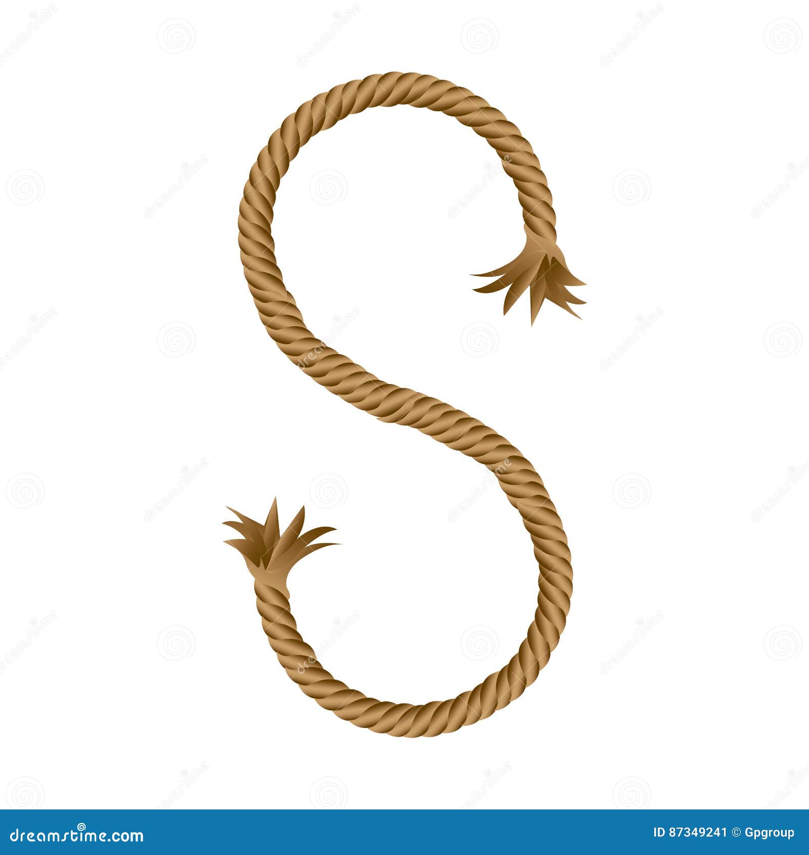 Realistic Nautical Break Rope Icon Design Stock Illustration ...