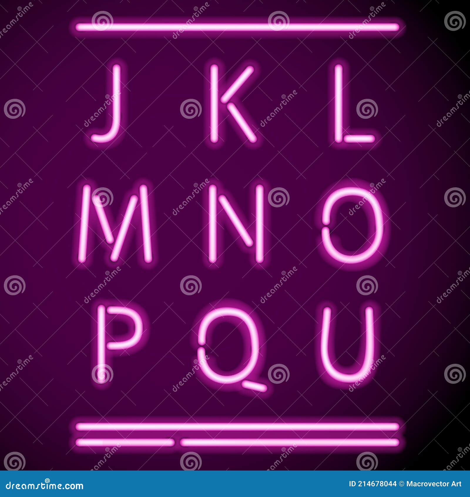 Realistic Neon Alphabet Design Vector Illustration Stock Vector ...