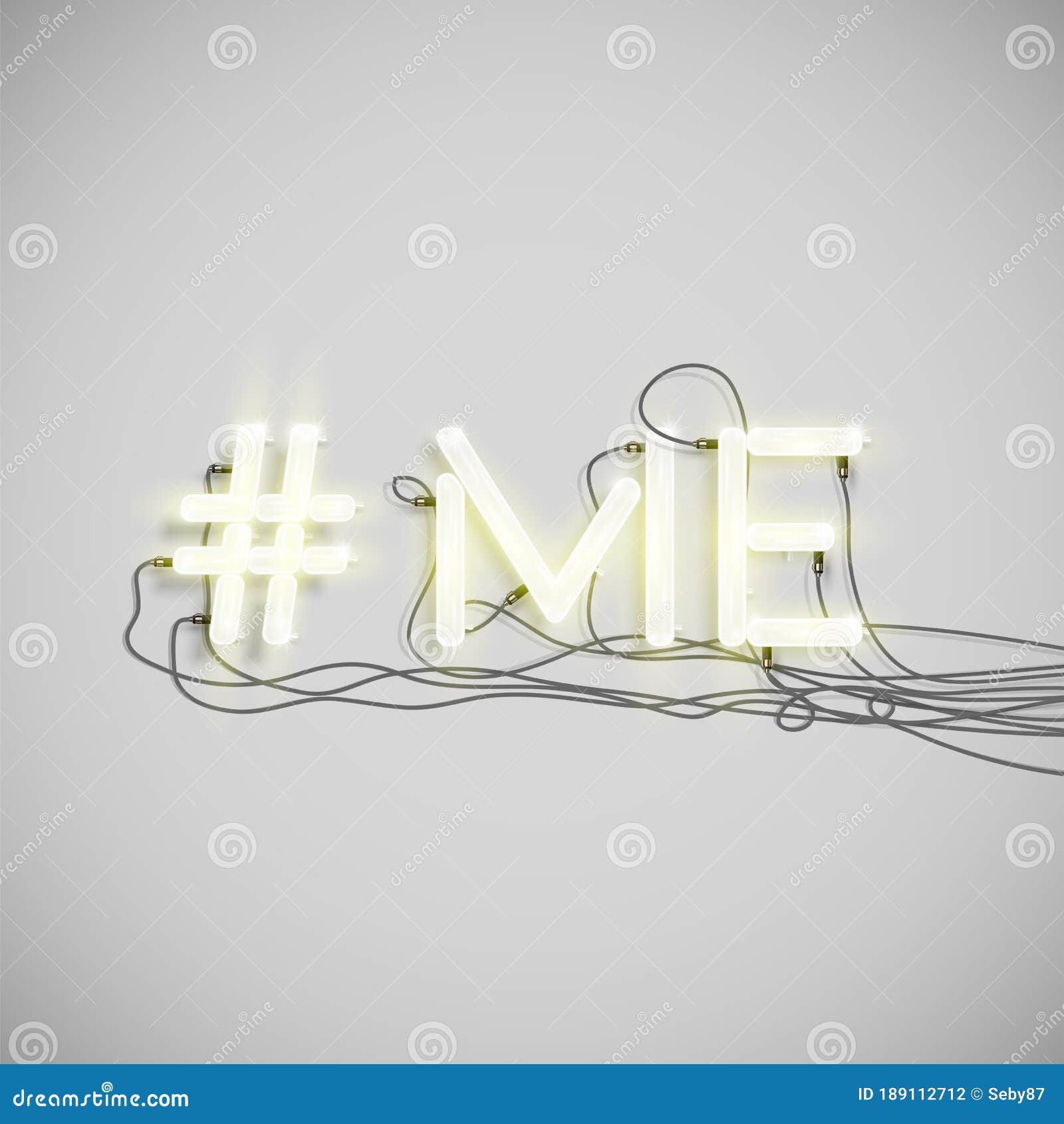 Realistic Neon Hashtag Word, Vector Illustration Stock Vector ...