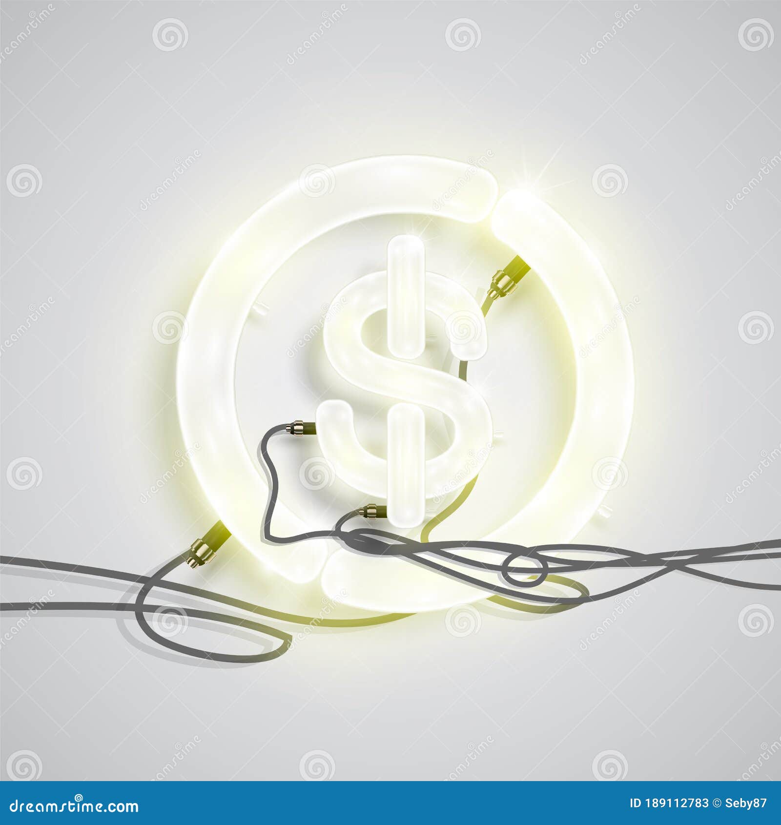 Realistic Neon Money Sign, Vector Illustration Stock Vector ...