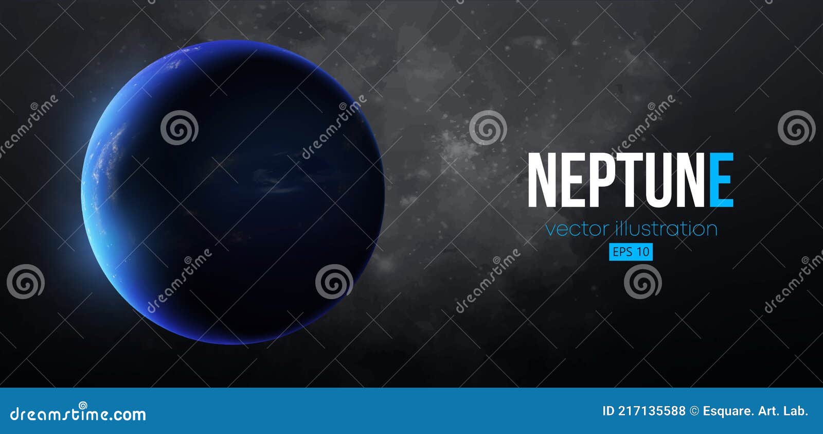 Neptun Vector Cartoon Illustration. Blue Neptun Planet Of Solar System ...