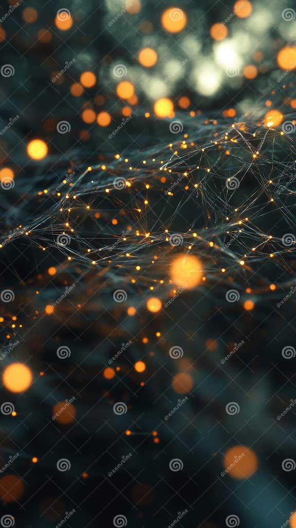 Realistic Network Nodes with Soft Lighting and Glowing Particles in an ...