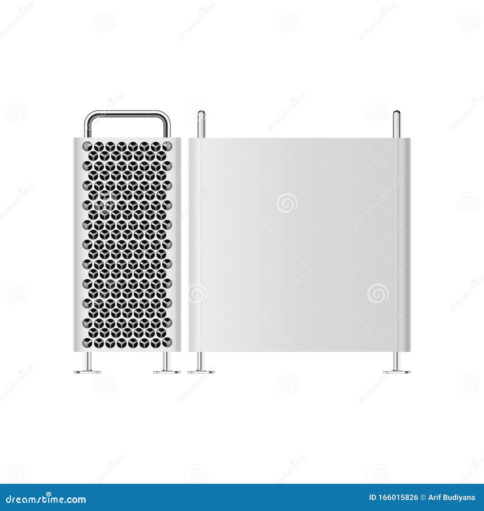 Realistic New Technology Computer Mockup. Front and Side View Isolated ...