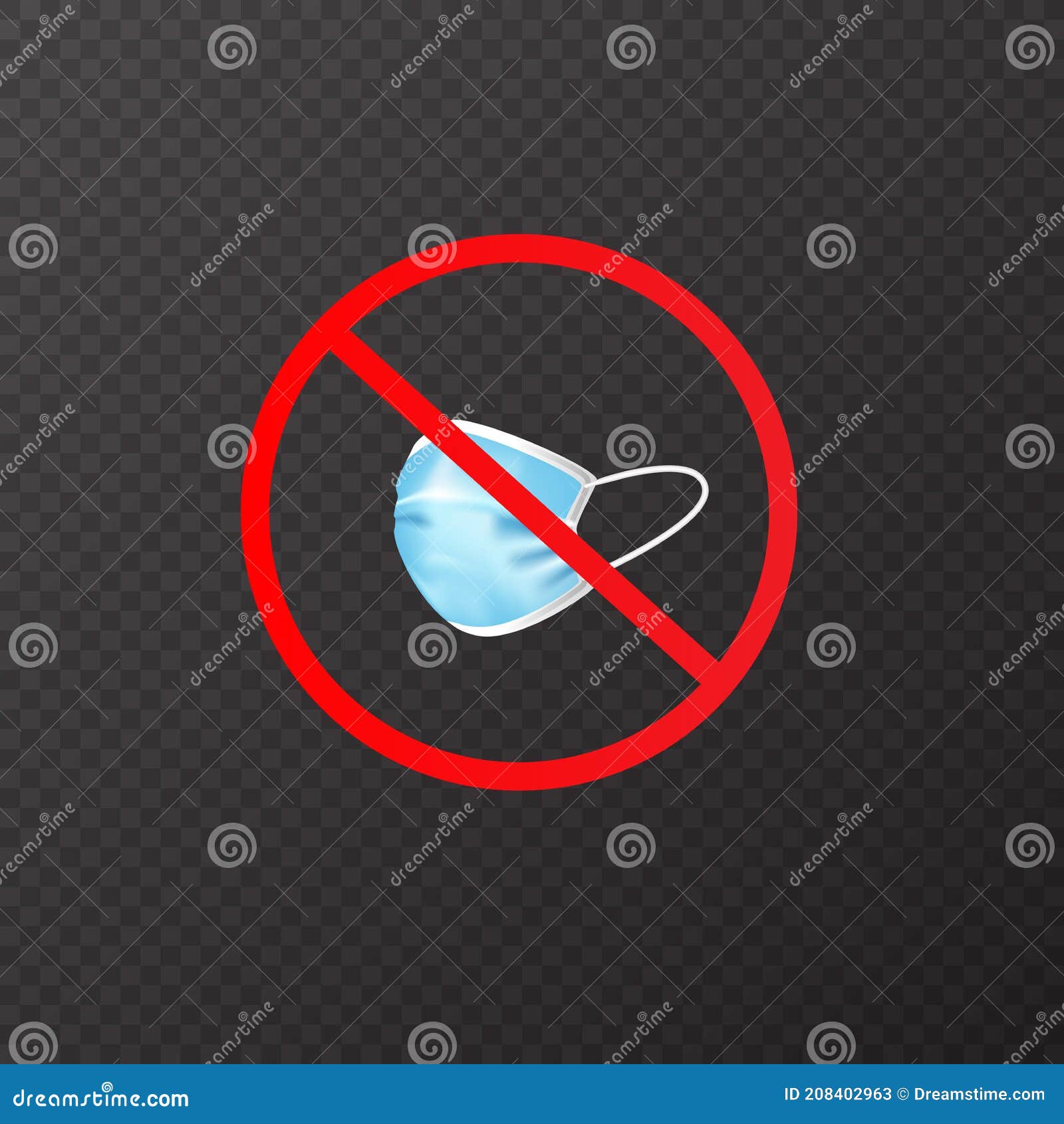 Realistic No Mask Icon on the Transparent Background Vector Stock ...