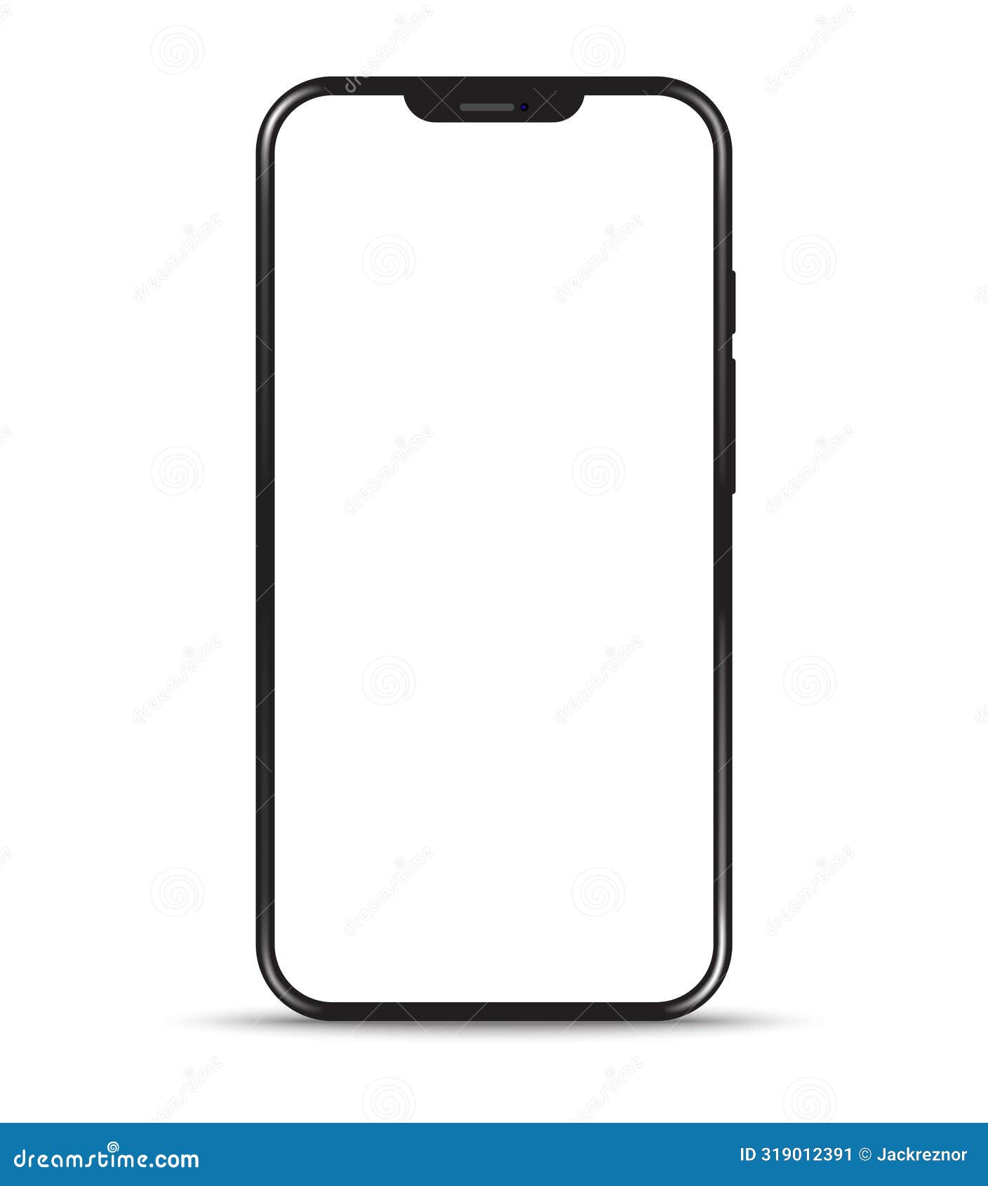 Realistic Notch Modern Smartphone Mock Up Stock Vector - Illustration ...