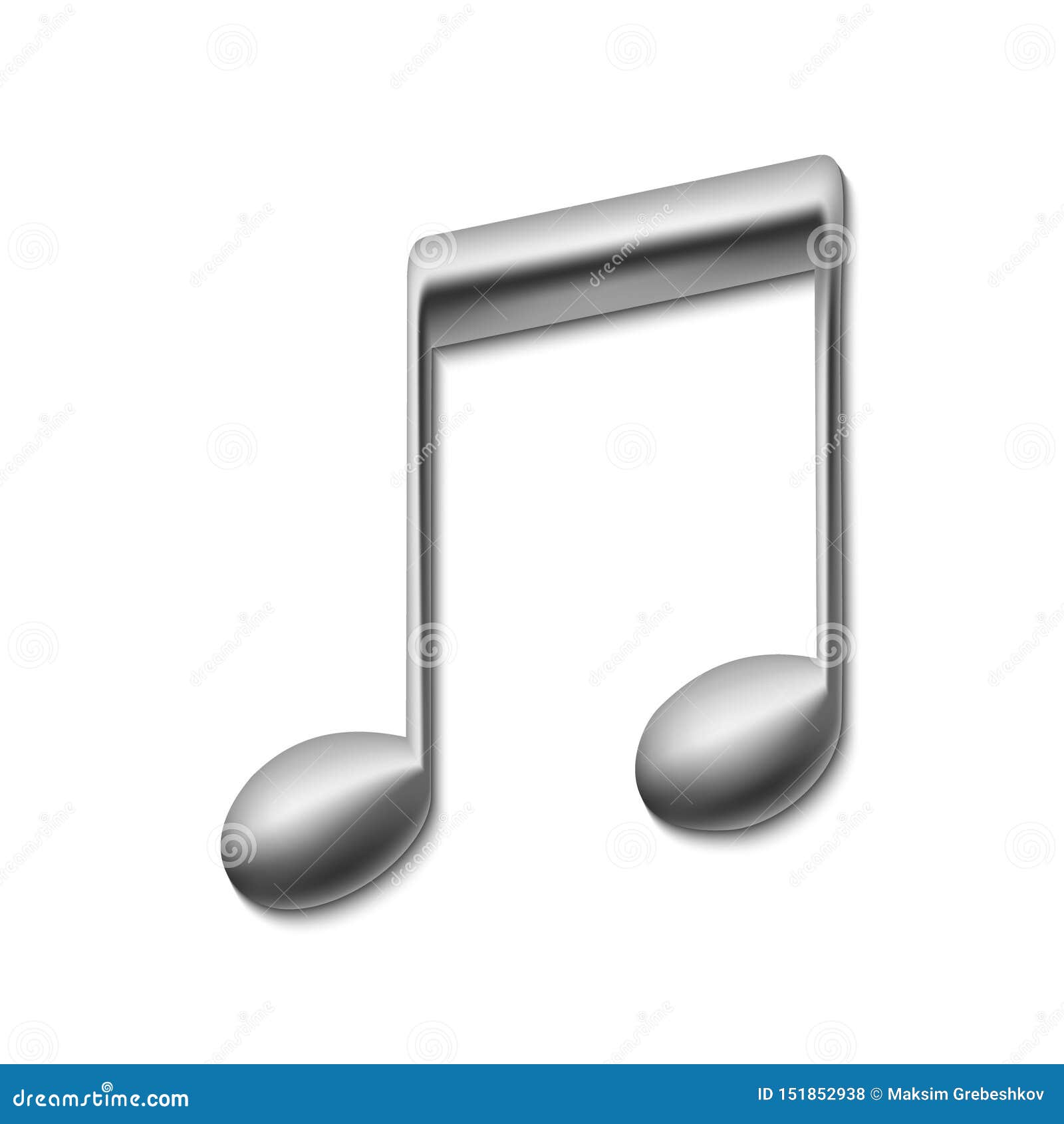 Realistic note symbol stock illustration. Illustration of opera - 151852938