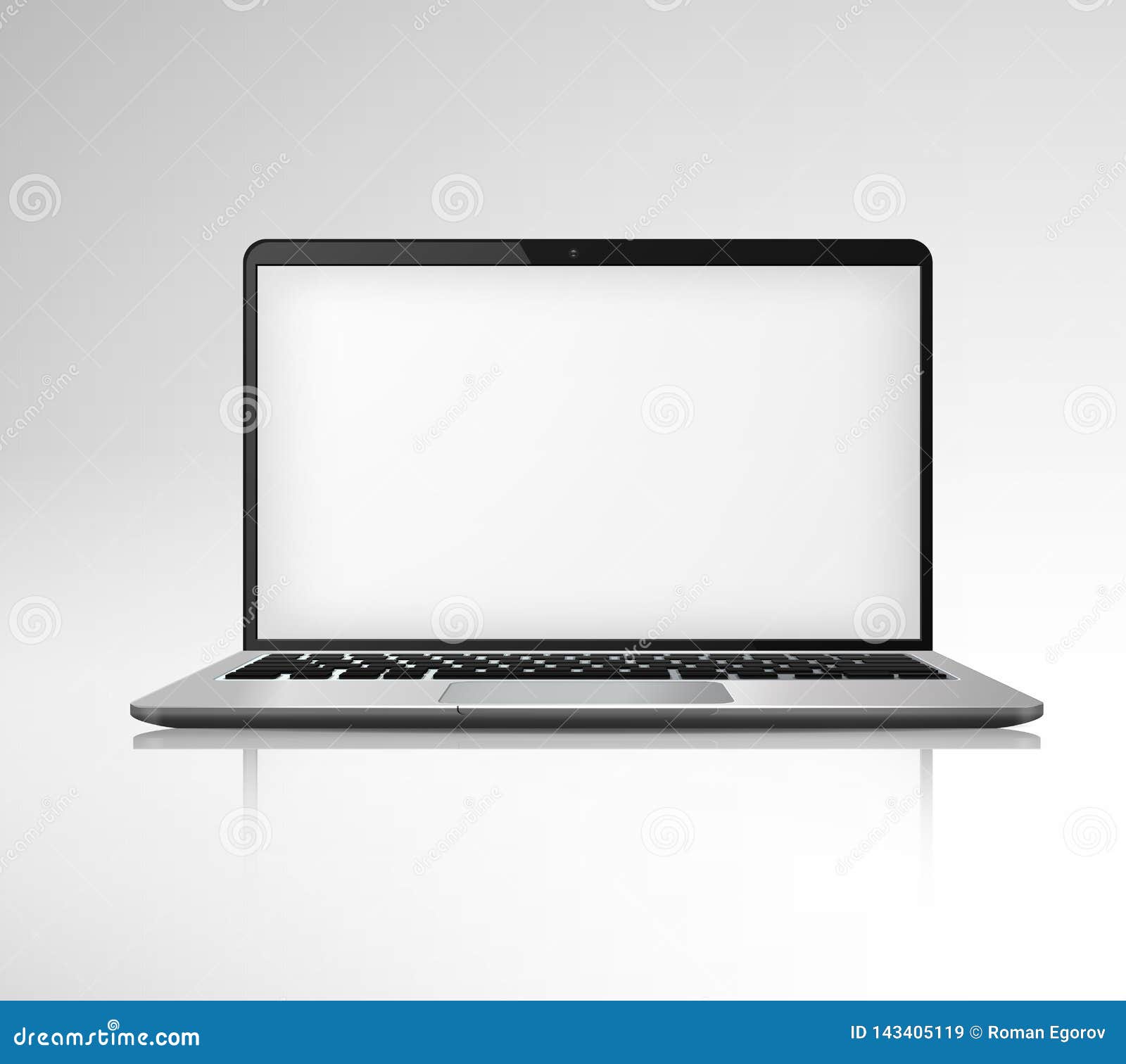 Realistic Notebook Laptop. Isolated Personal Office Electronics ...