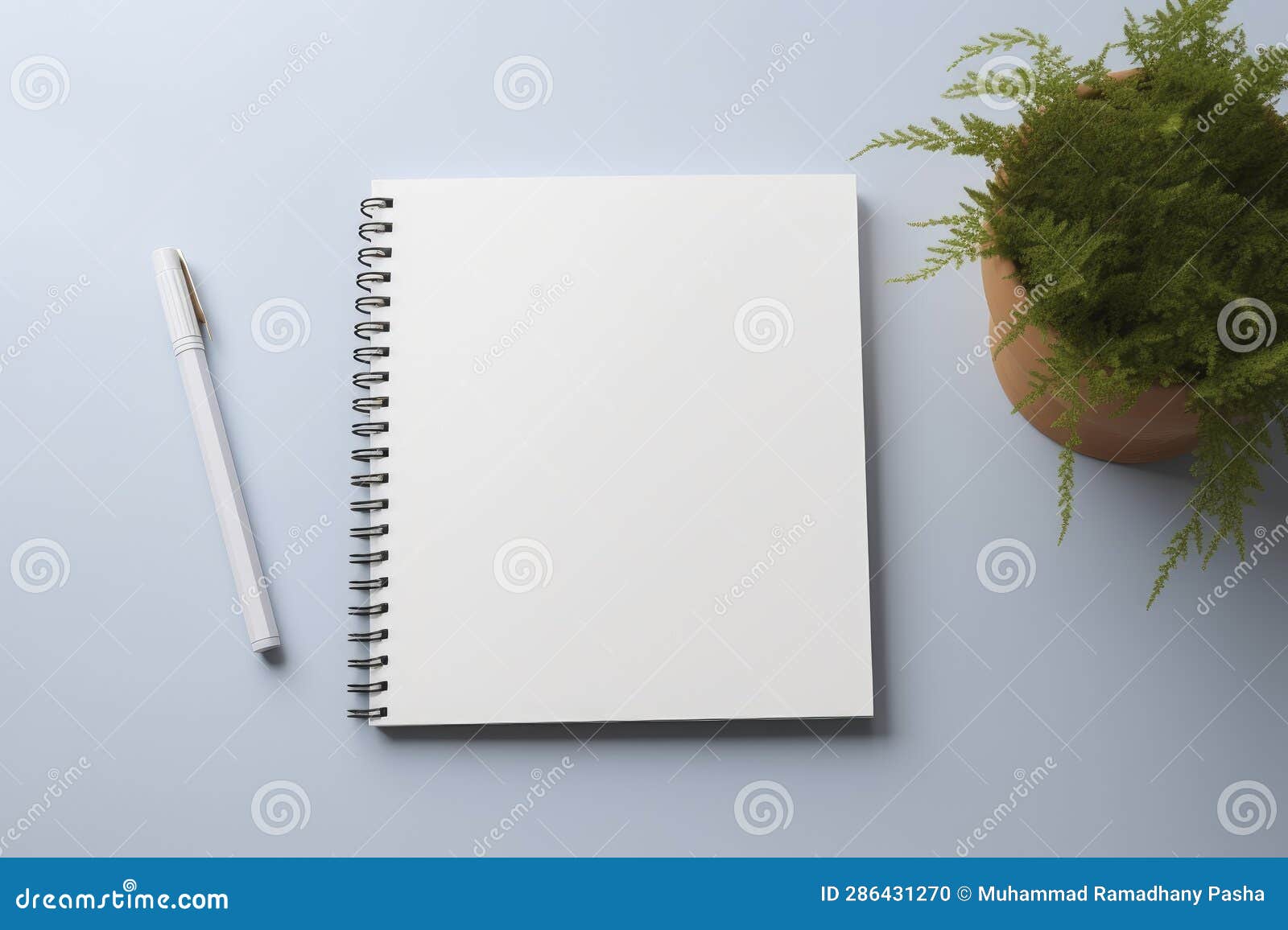 Realistic Notebook Mockup, Notepad with Blank Cover and Spread for Your ...