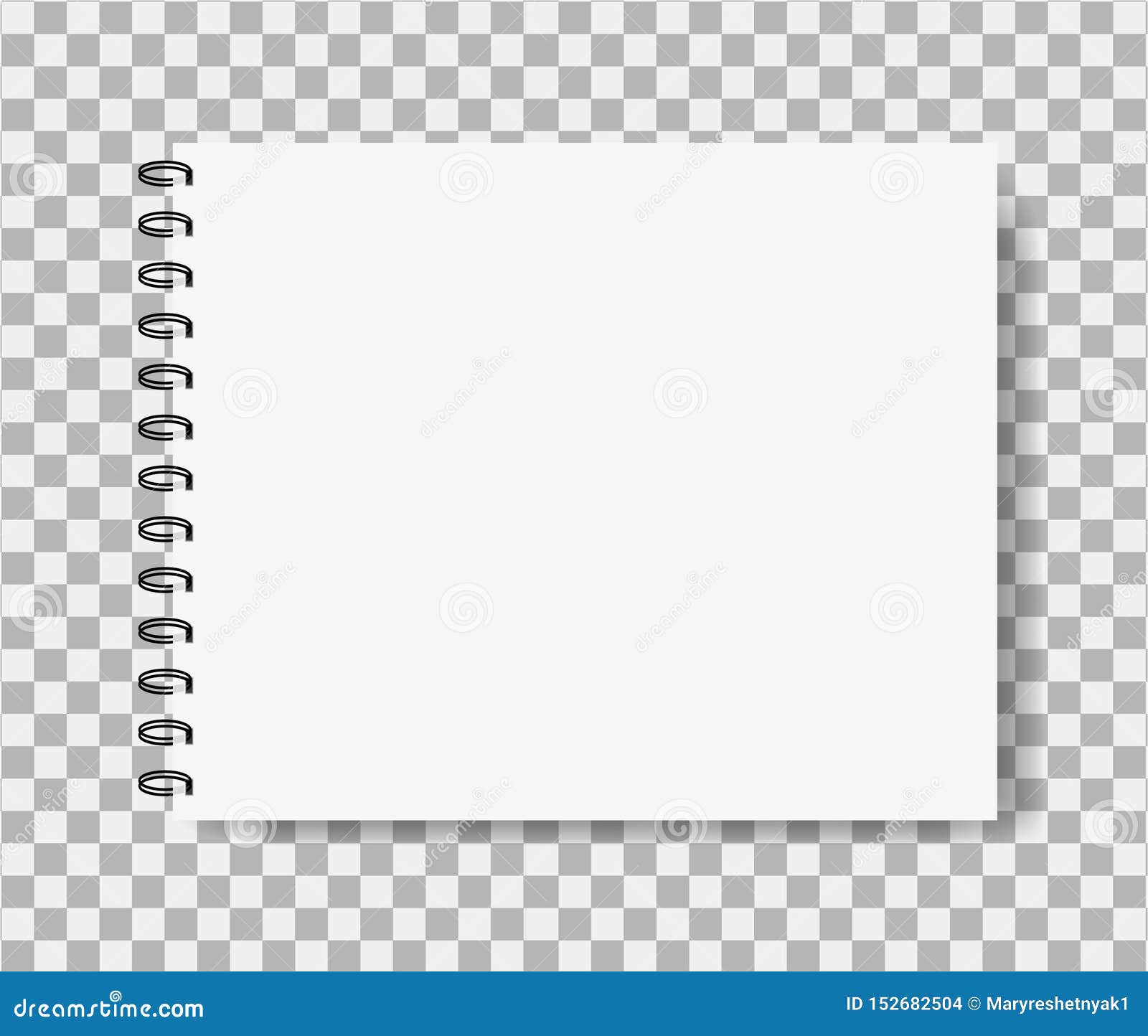 Realistic Notebook in Mockup Style. Blank Notepad with Spiral. Template ...