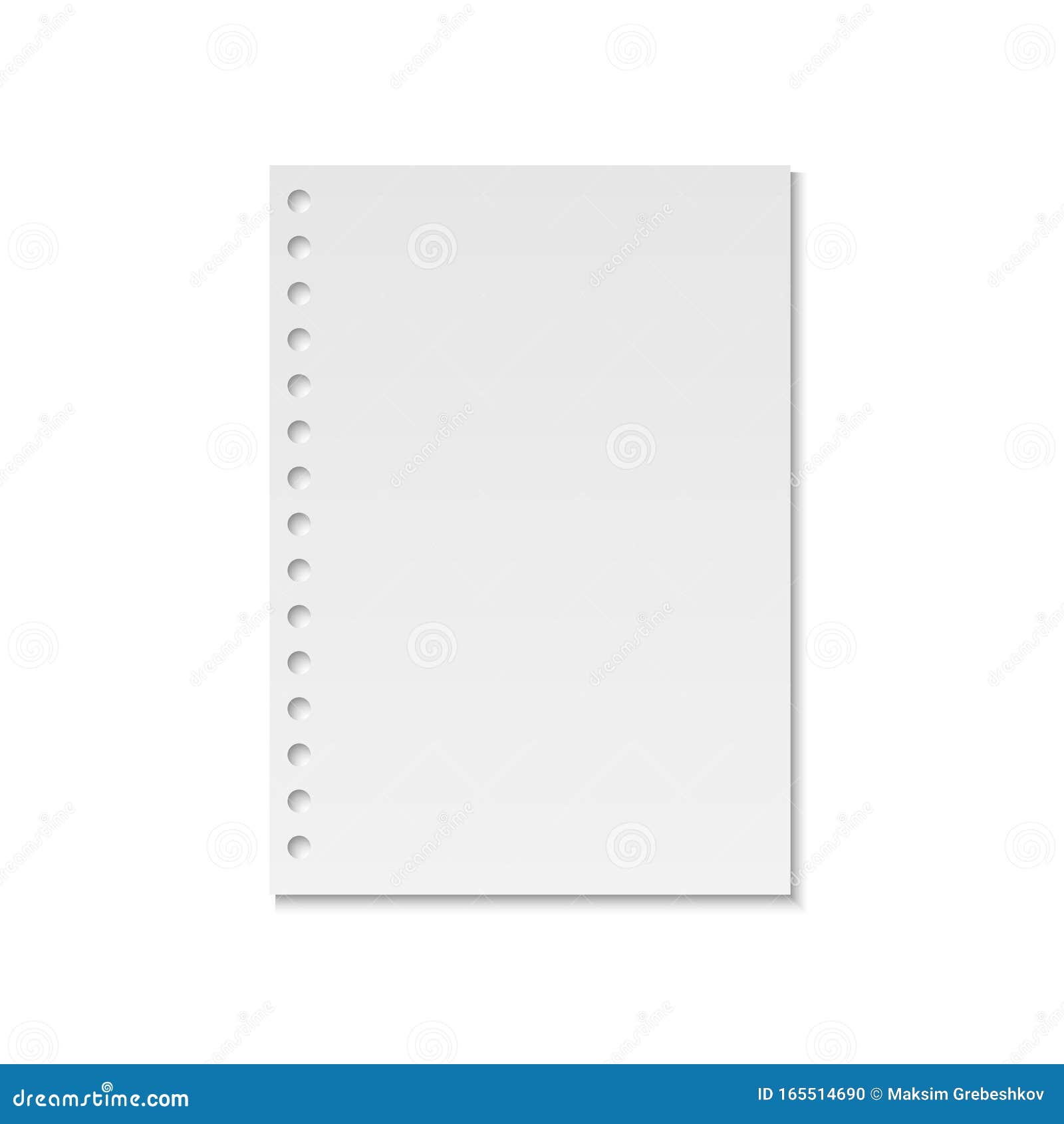 Realistic Notebook Paper Page Stock Illustration - Illustration of ...